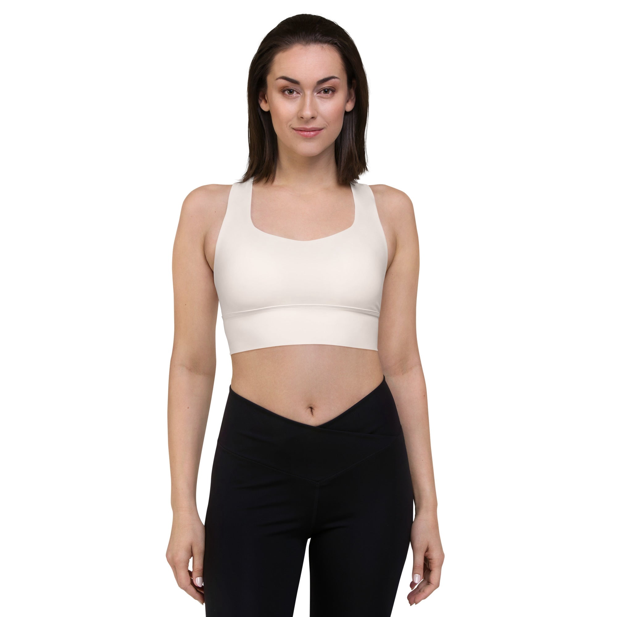 Seashell Cream Color Sports Bra with Lining and Removable Padding ...