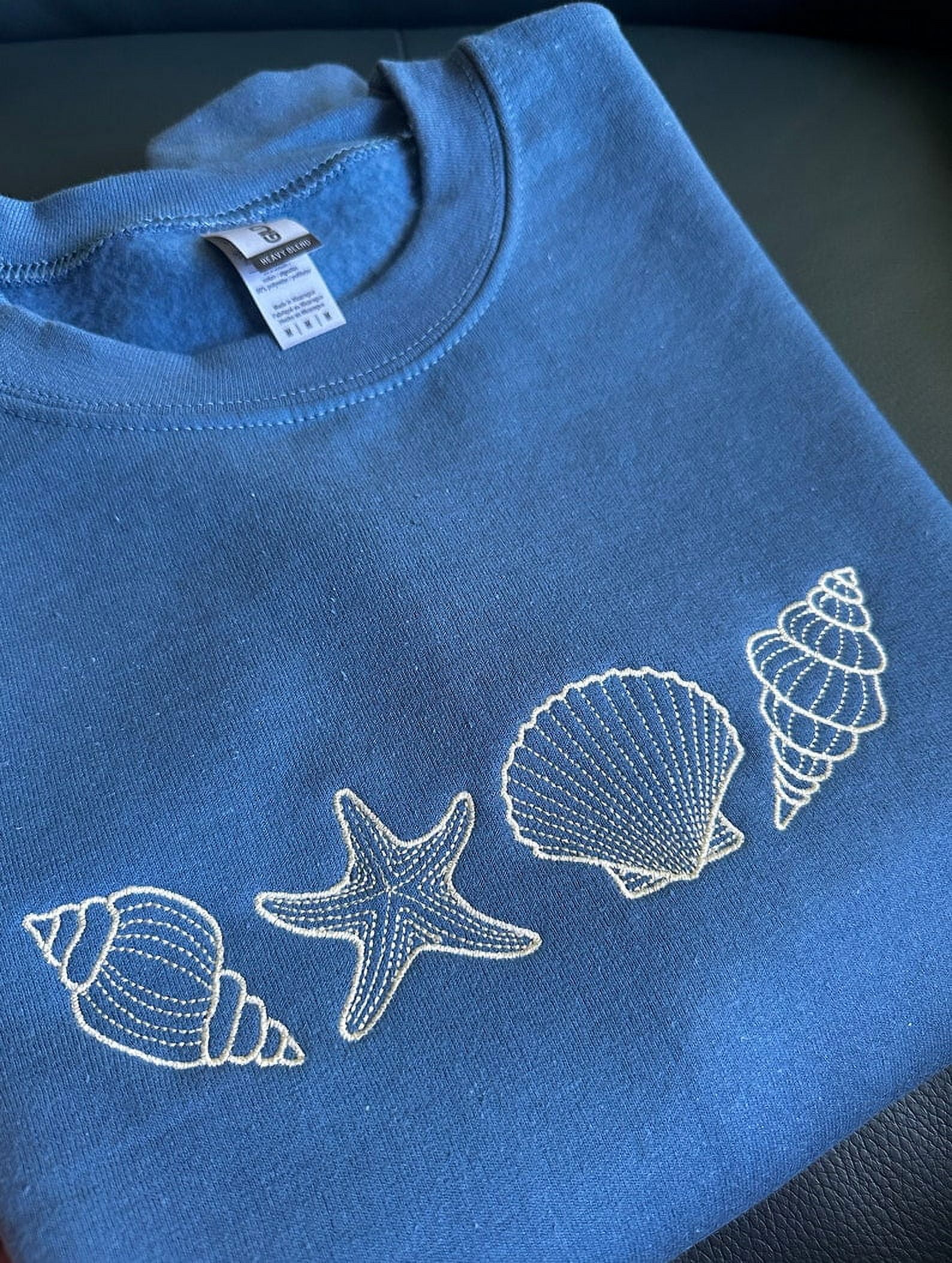 Seashell Embroidered Sweatshirt - Walmart.com