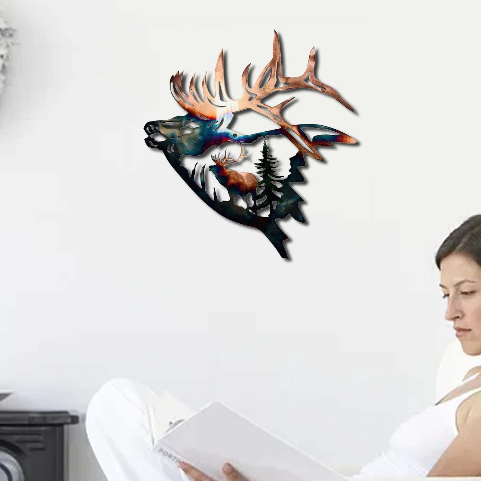 Seashell Garland for Mantle Christmas Decor Rustic Metal Deer Wall Art ...