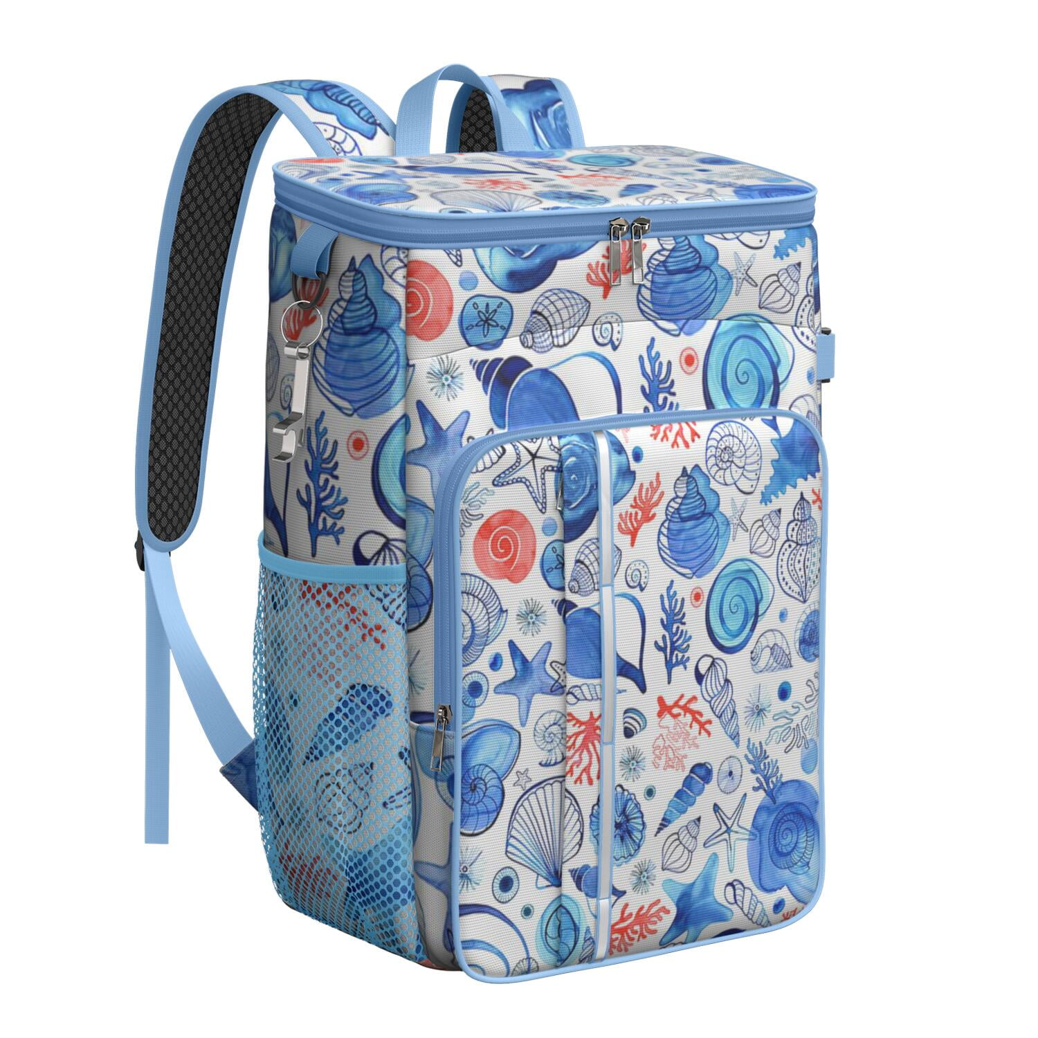Seashell Insulated Cooler Backpack 20L - Leakproof Beach Cooler Bag for ...