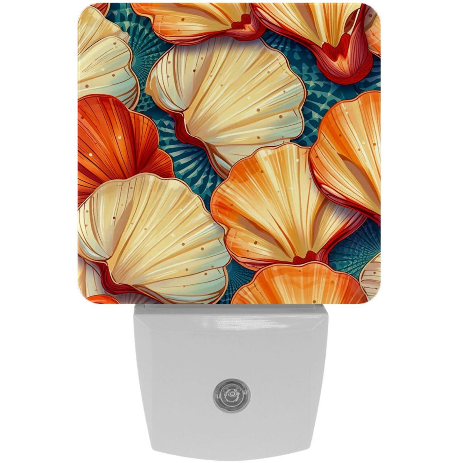 Seashell LED Square Night Lights - Modern Design, Soft Glow, Energy ...