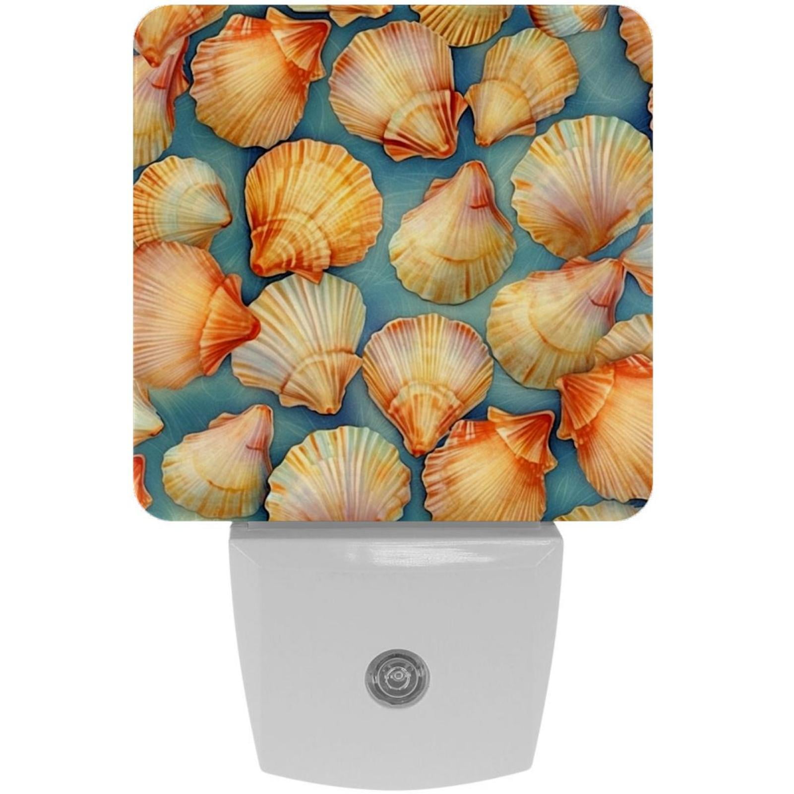 Seashell LED Square Night Lights- Modern and Energy Efficient Bedside ...