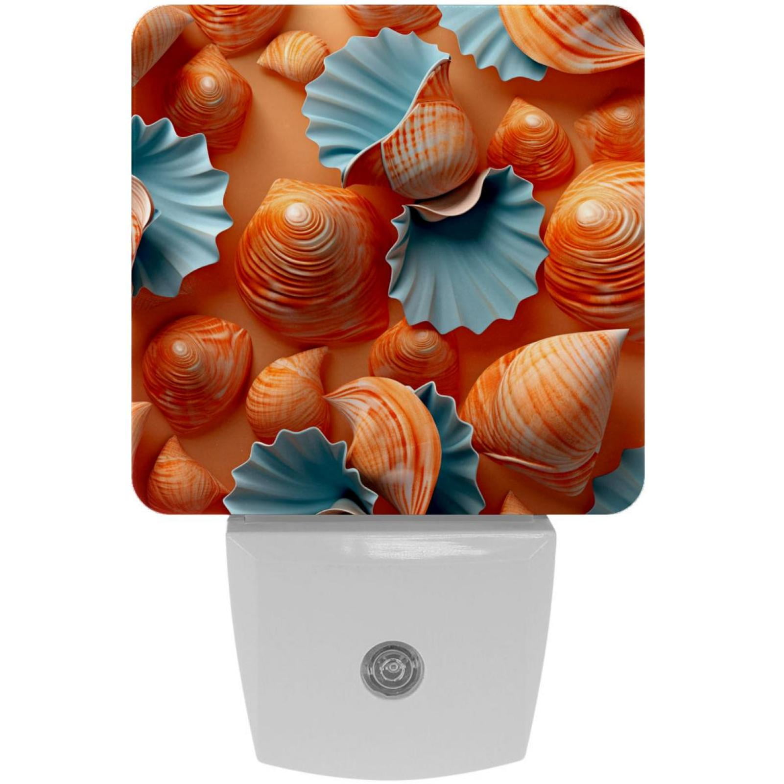 Seashell LED Square Night Lights - Portable and Stylish for Bedroom and ...