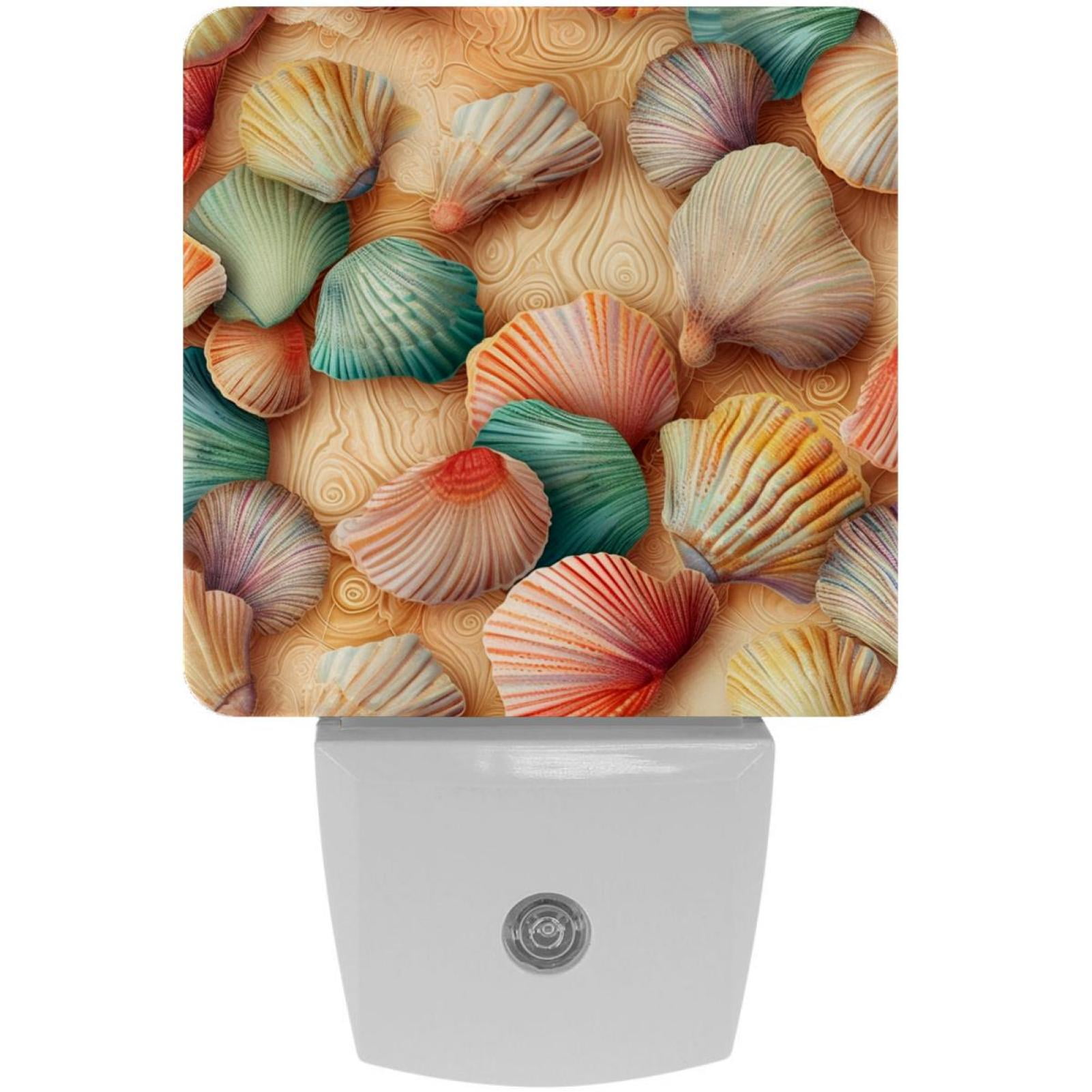Seashell LED Square Night Lights - Portable and Stylish for Bedroom and ...