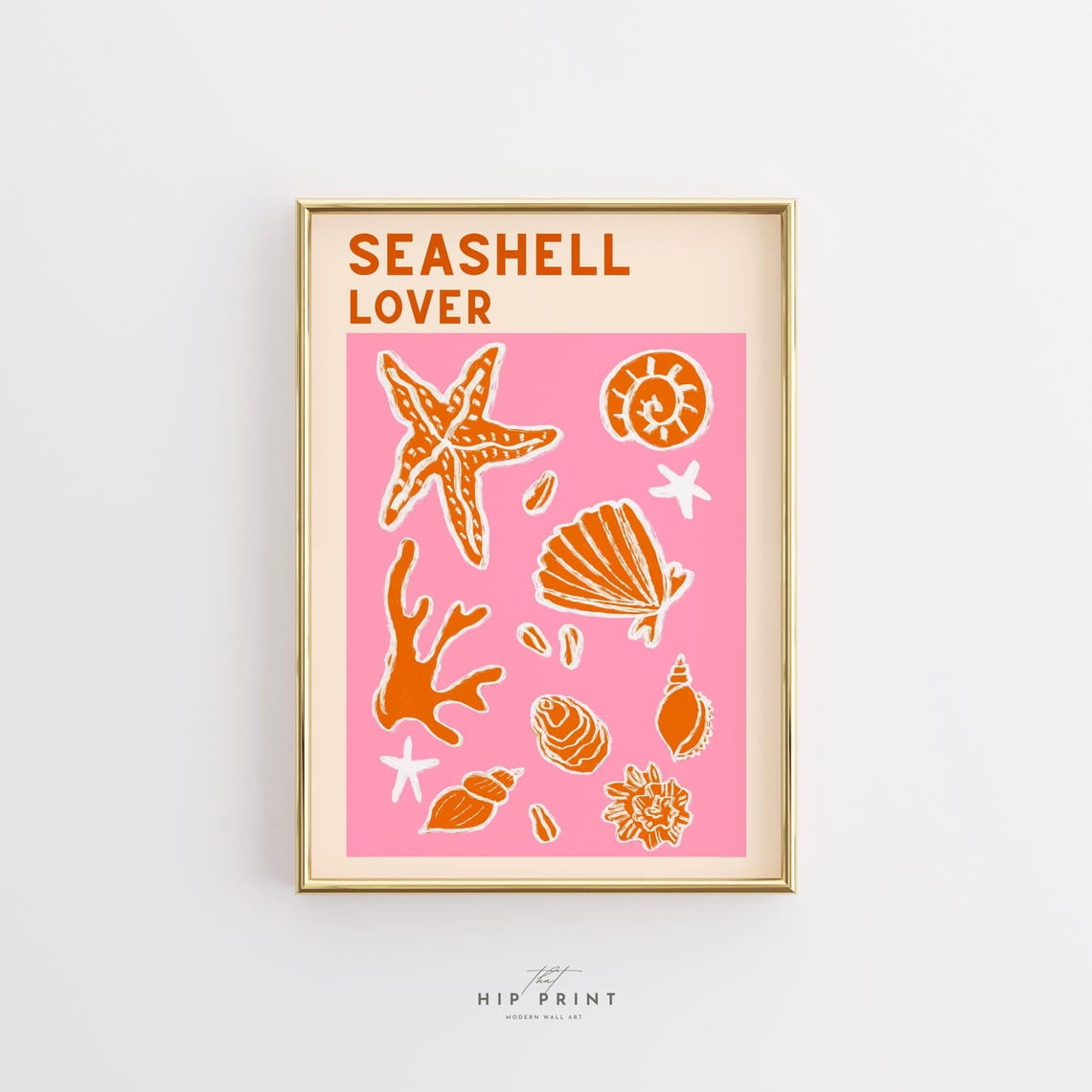 Seashell Lover Wall Art, Preppy Beach Shell Print, Summer Ocean Poster ...