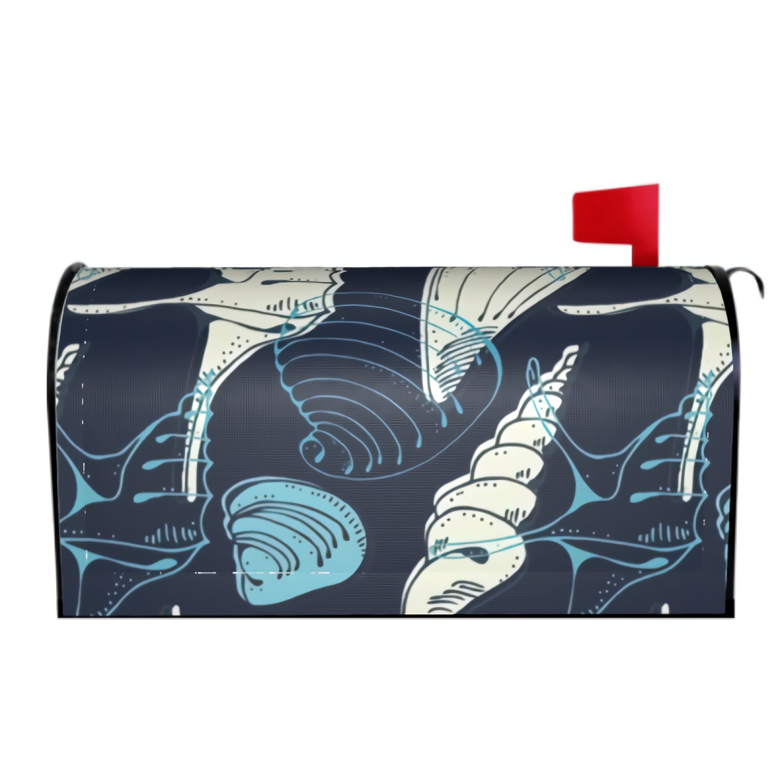 Seashell Mailbox Cover Beach Mailbox Wraps Waterproof Ocean Theme Post ...