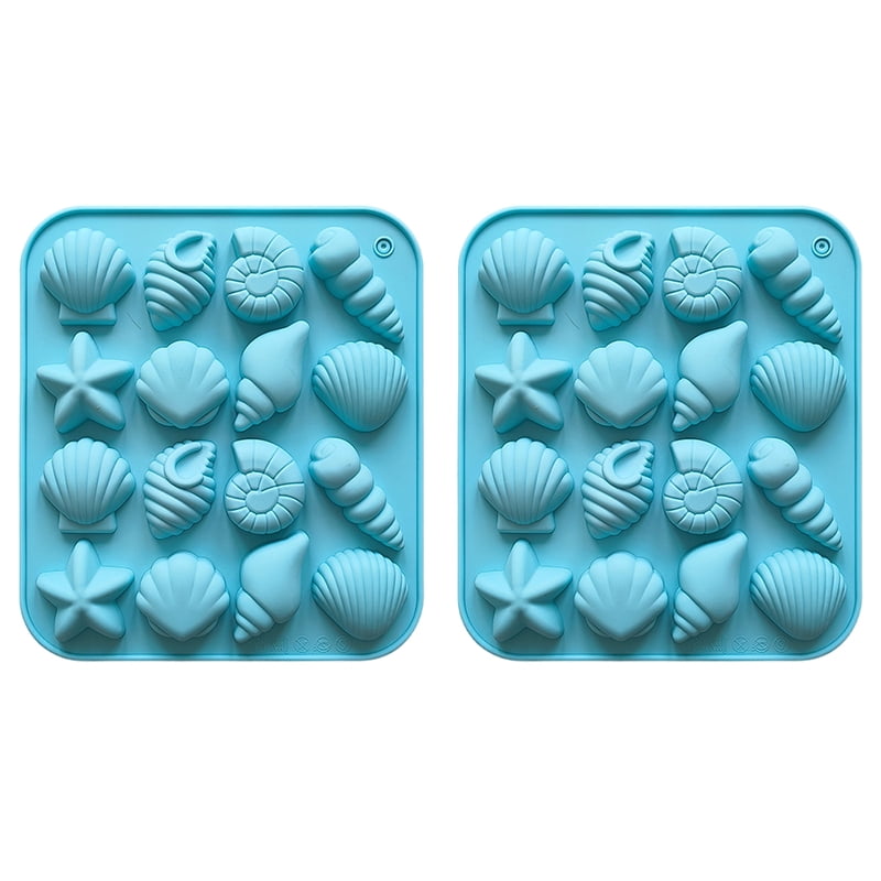 Seashell Mold, 2 Pack Ocean Silicone Mold, Marine Theme Seashell Conch ...