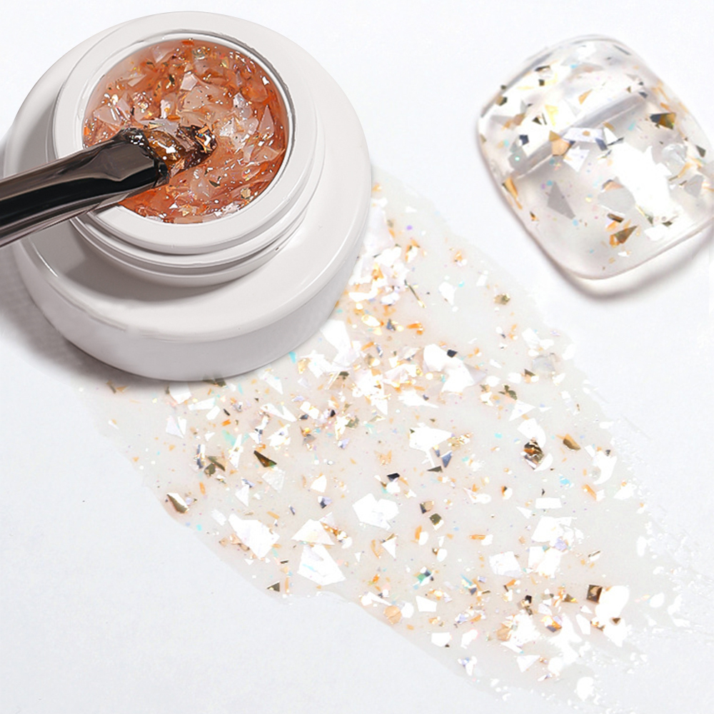 Seashell Nail Art Nail Flakes Nail Gel Polish, Irregular Seashell Glitter Nail Polish Soak Off ...