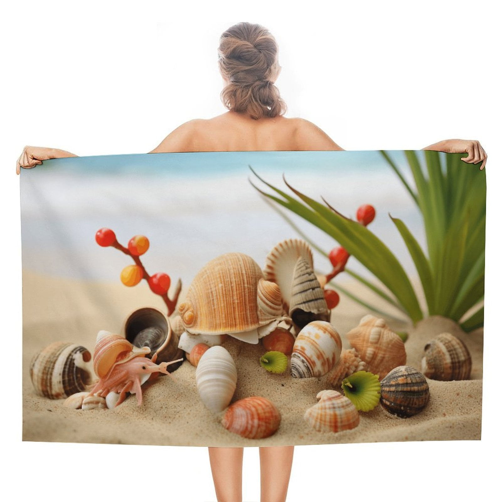 Seashell On The Beach Beach Towel – with A Unique Design, Extra Large ...