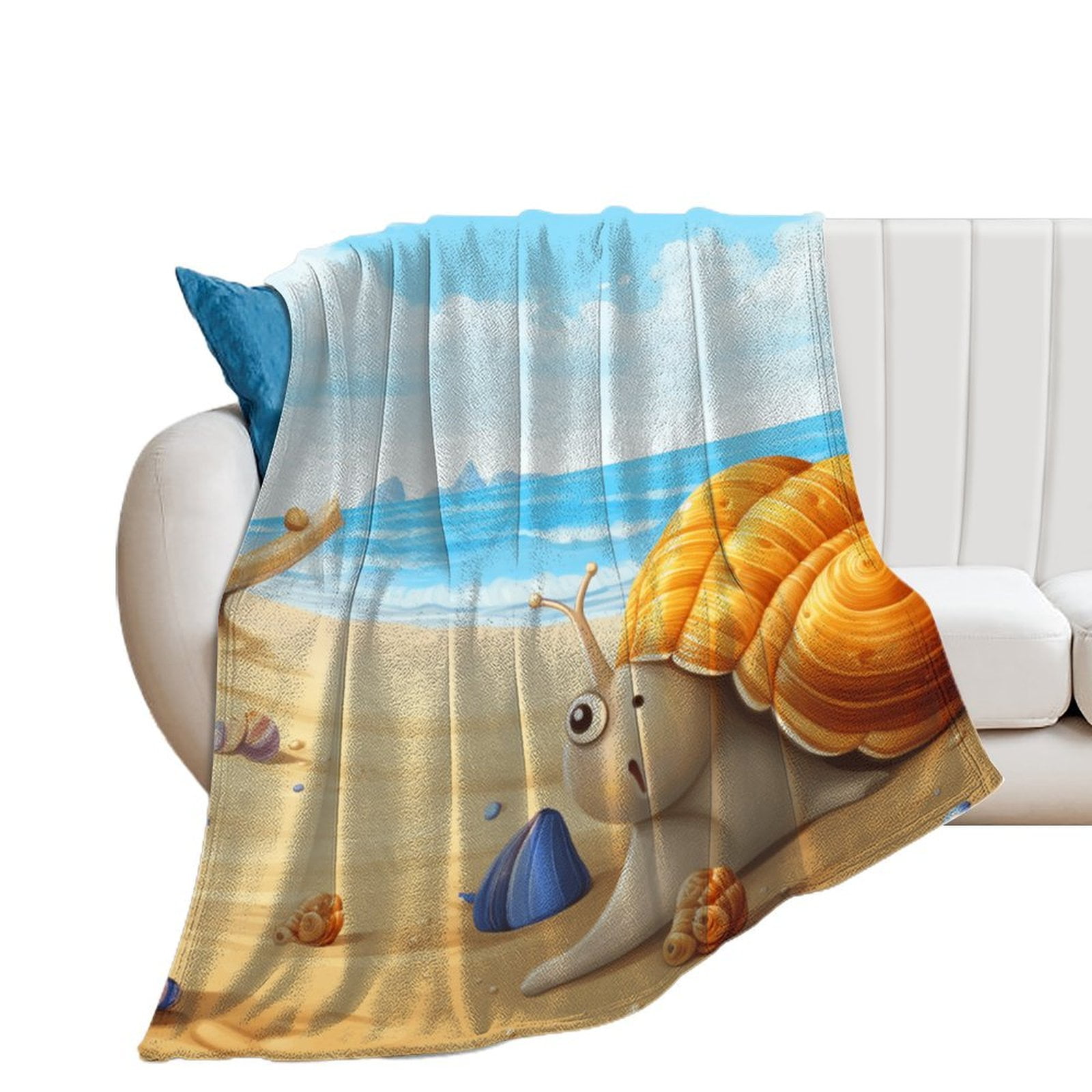 Seashell On The Beach Blanket Lightweight Cozy Couch Bed Super Soft And ...