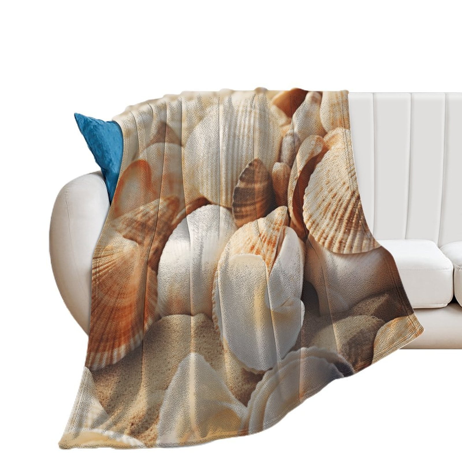 Seashell On The Beach Blanket Lightweight Cozy Couch Bed Super Soft And ...