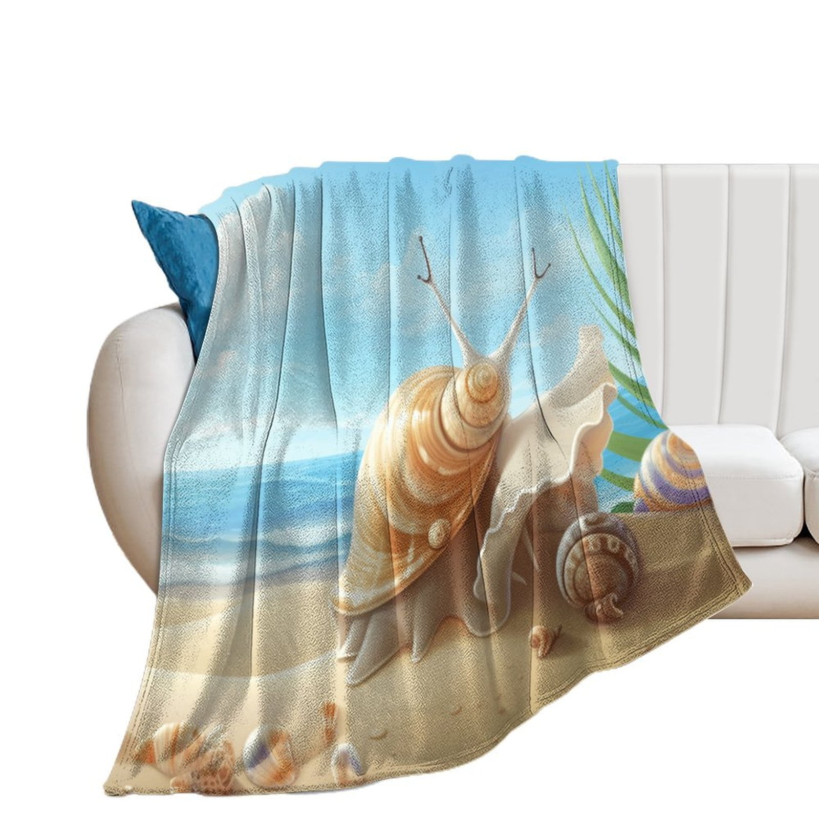 Seashell On The Beach Soft Cozy Warm, Lightweight And Plush Flannel ...