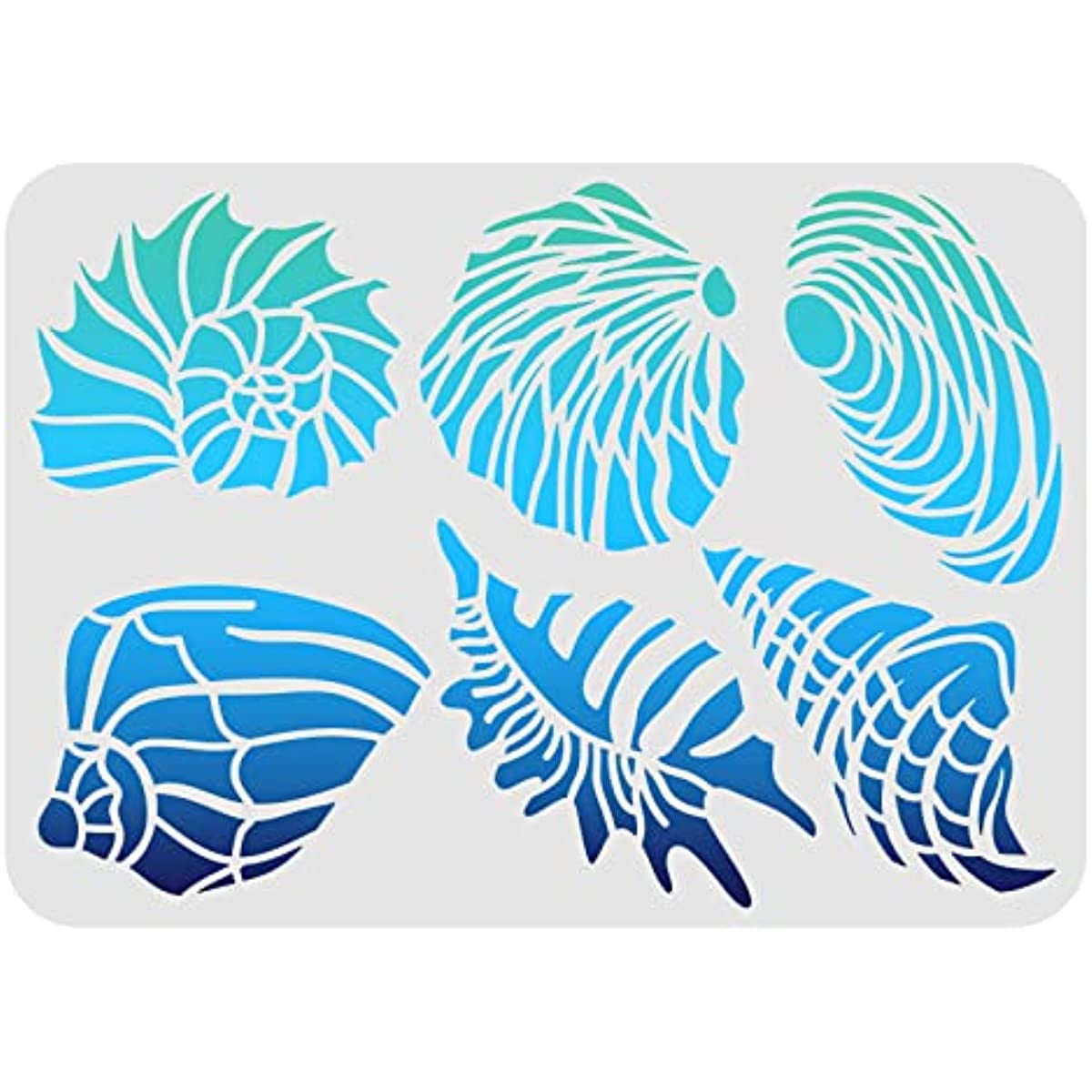 Seashell Plastic Stencil for Walls and Crafts DIY 11.7x8.3 inch ...