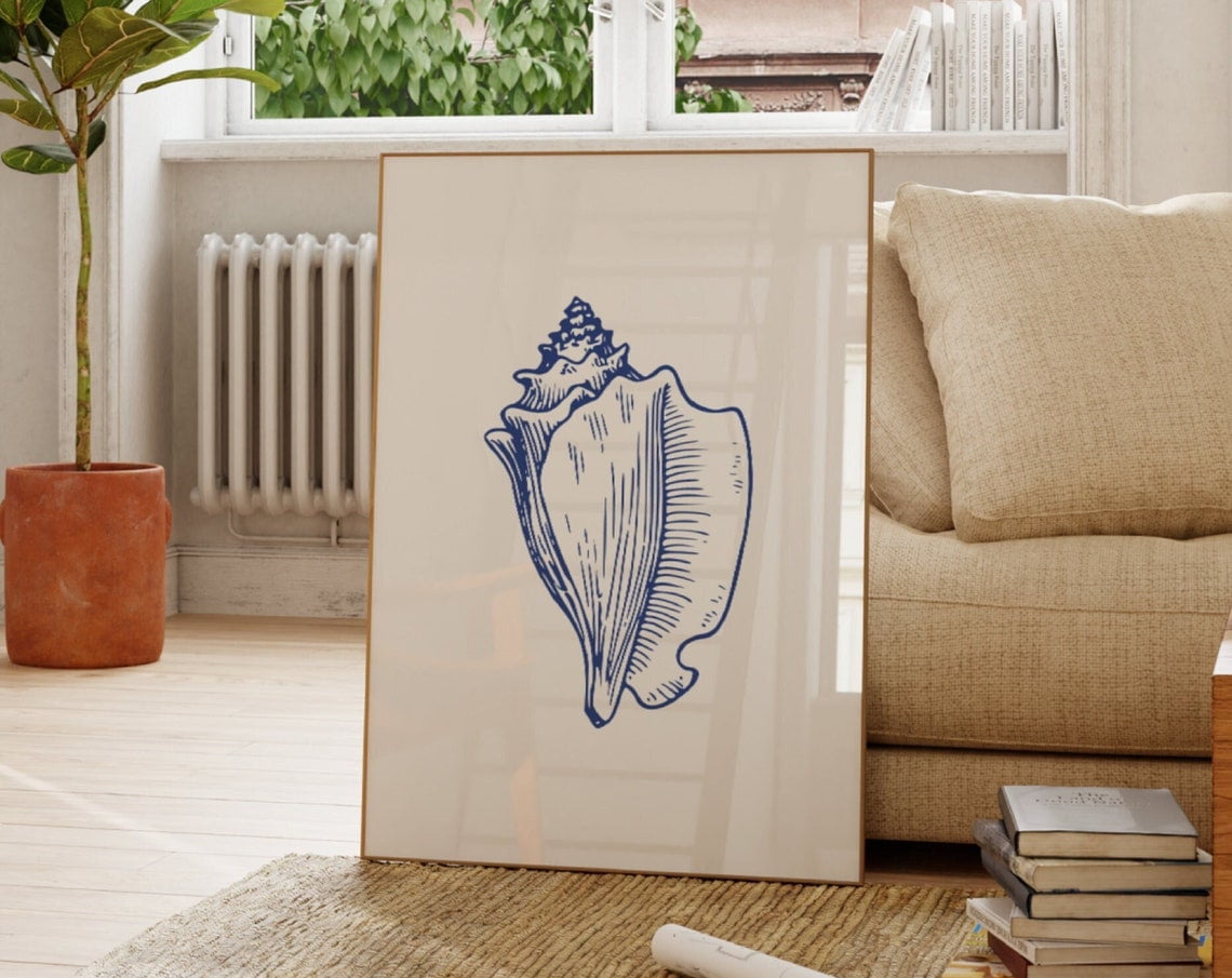 Seashell Print, Coastal Artwork, Seashell Wall Art, Coastal Aesthetic ...