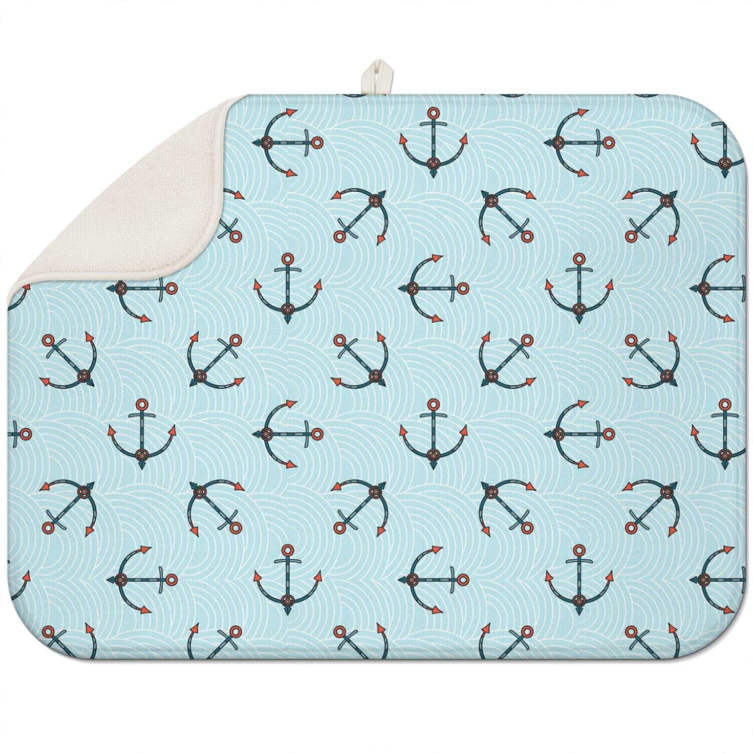 Seashell Sailing Coffee Mat Nautical Anchor Boat Sea Seaside Coastal ...