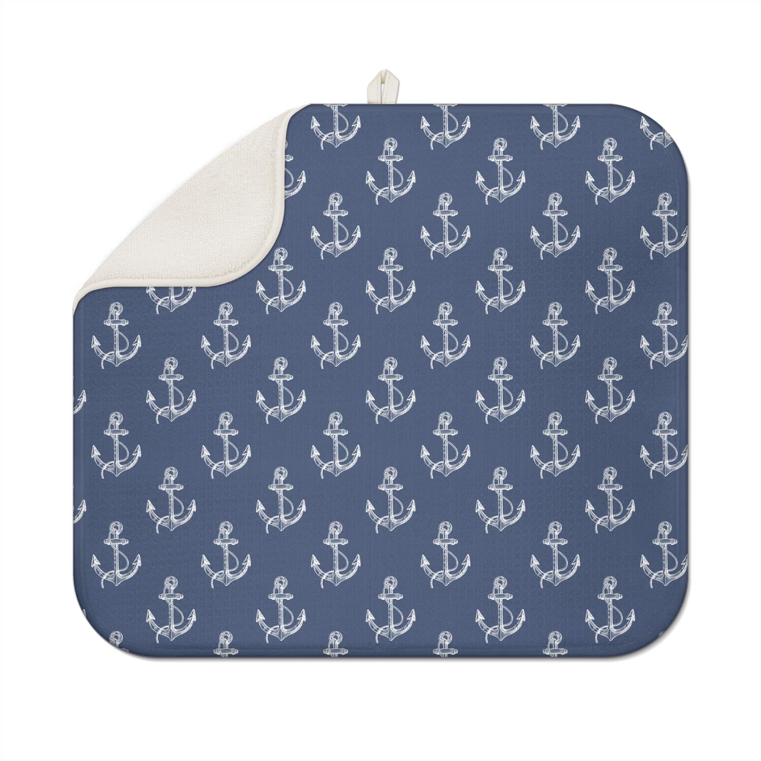 Seashell Sailing Coffee Mat Nautical Anchor Boat Sea Seaside Coastal ...