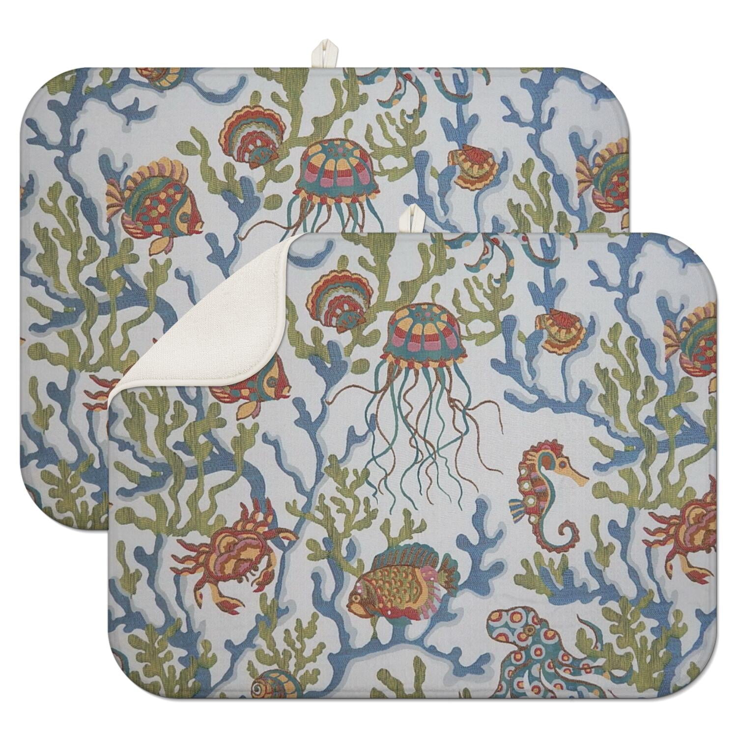 Seashell Sailing Coffee Mat Nautical Anchor Boat Sea Seaside Coastal ...