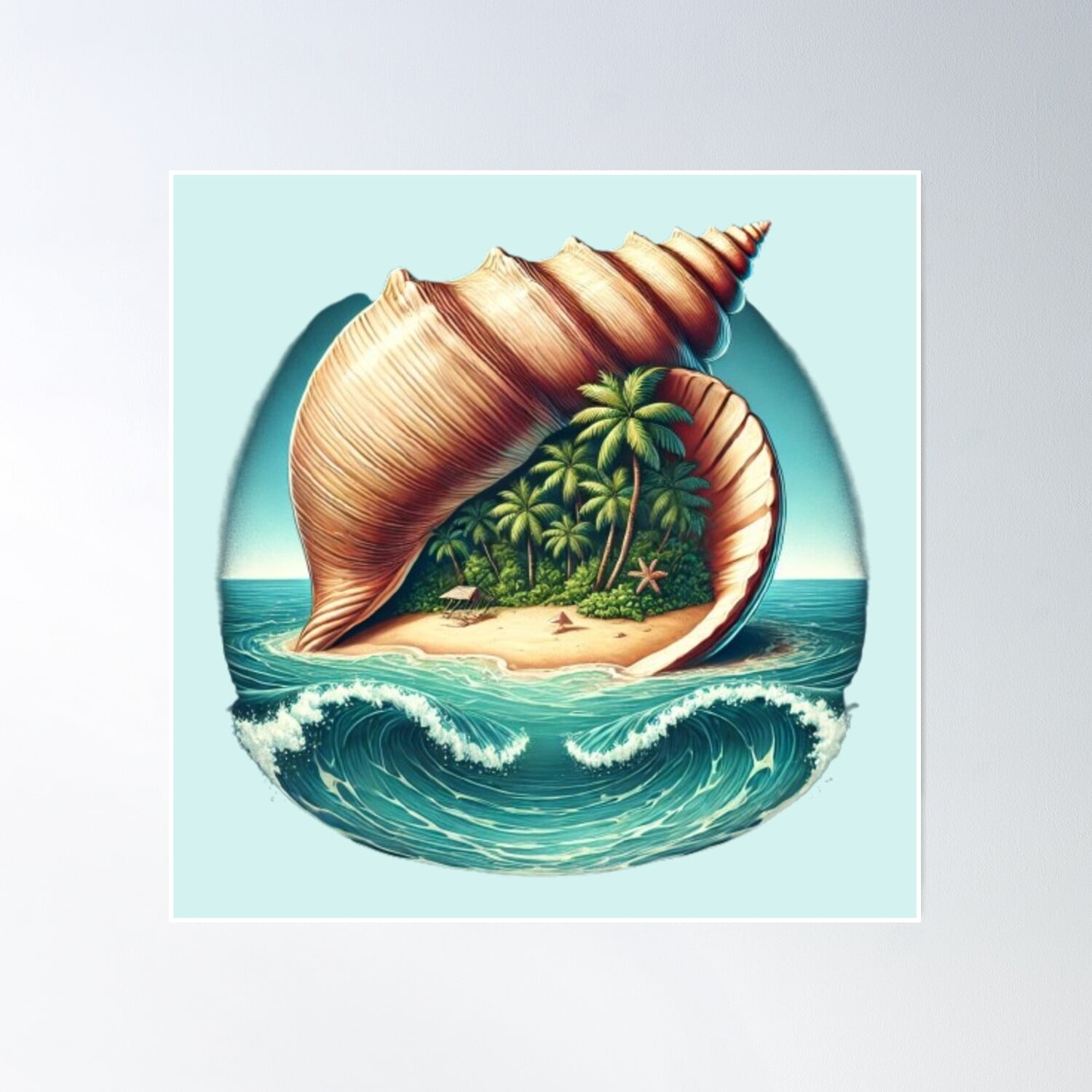 Seashell Secrets Of The Island Poster Wall Art, Modern Wall Decor ...