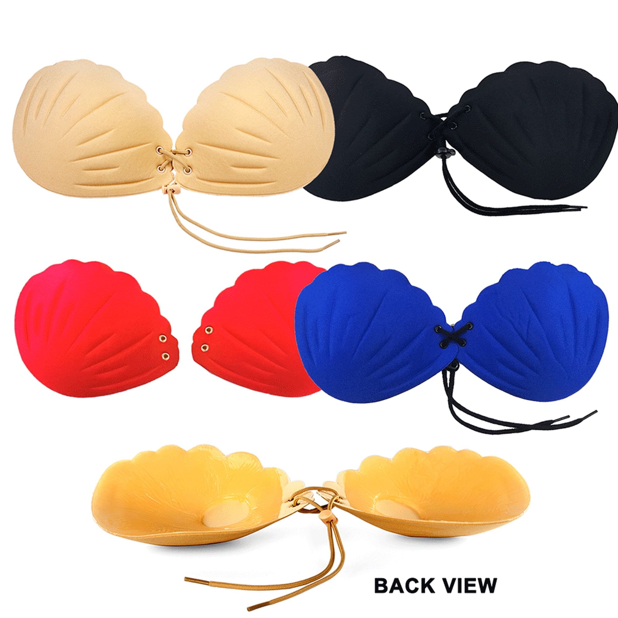 Seashell Shape Adhesive Lace Up Women Bra, Braza She Shells-Reusable ...