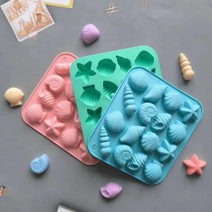 Seashell Silicone Molds, Ocean Theme Mold Set for Home Baking, Candy ...