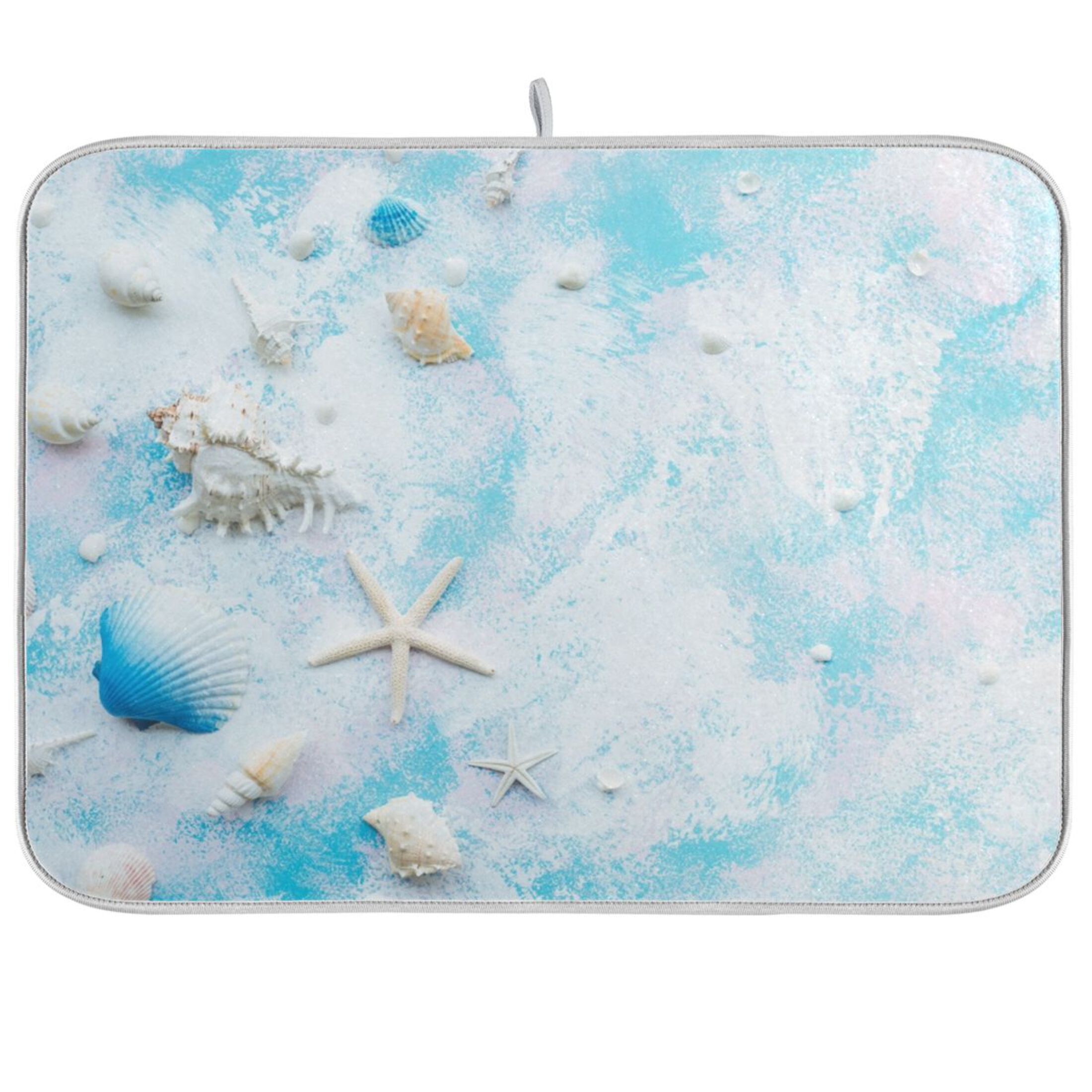 Seashell Starfish Beach Dish Drying Mat Microfiber Kitchen Mats Large ...