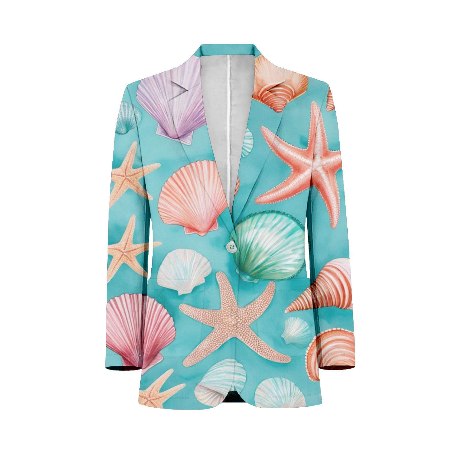 Seashell Starfish Pattern Customized Men's Suits full man Shawl Collar ...