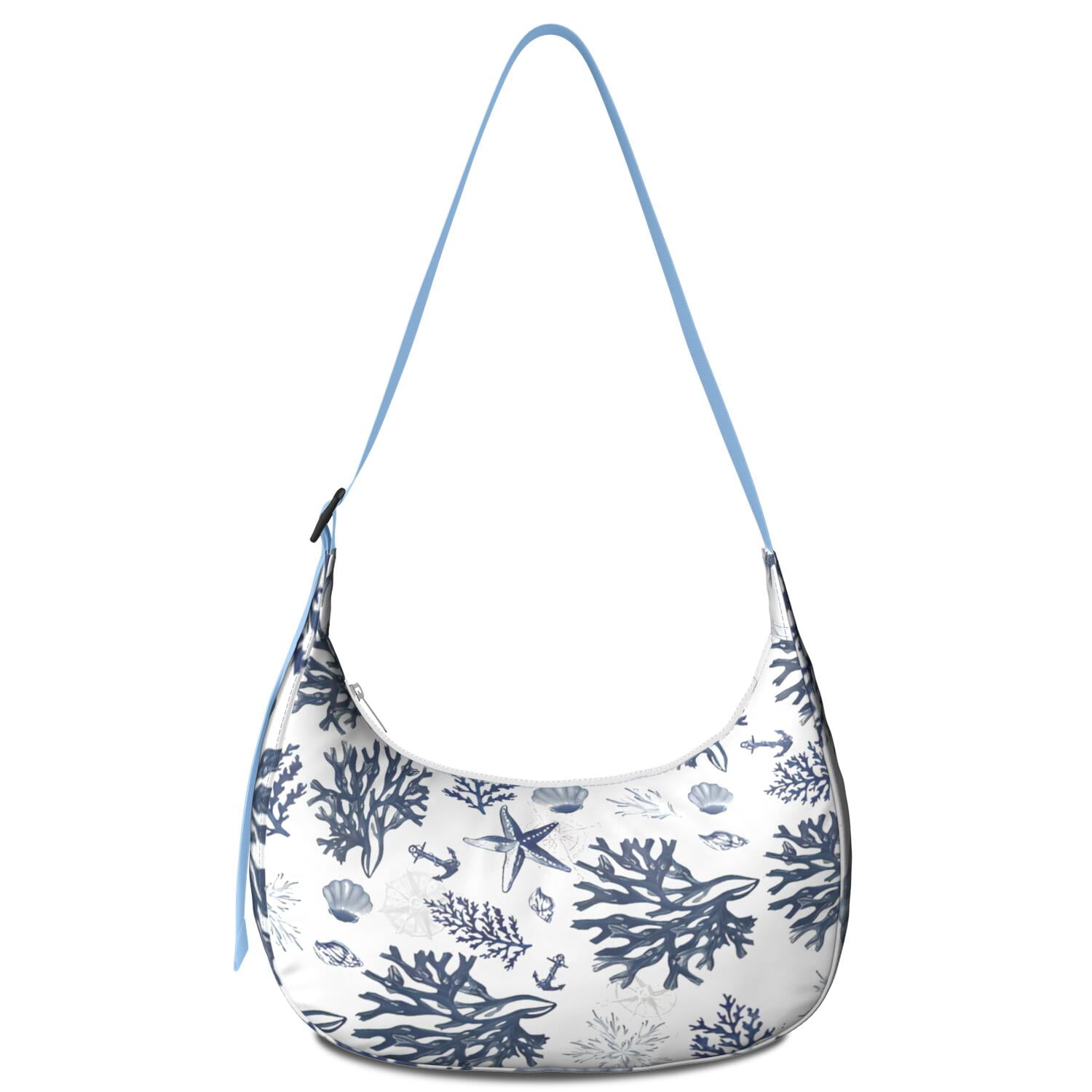 Seashell Tropical Nautical Adjustable Strap Crossbody Bag, Beach Marine ...