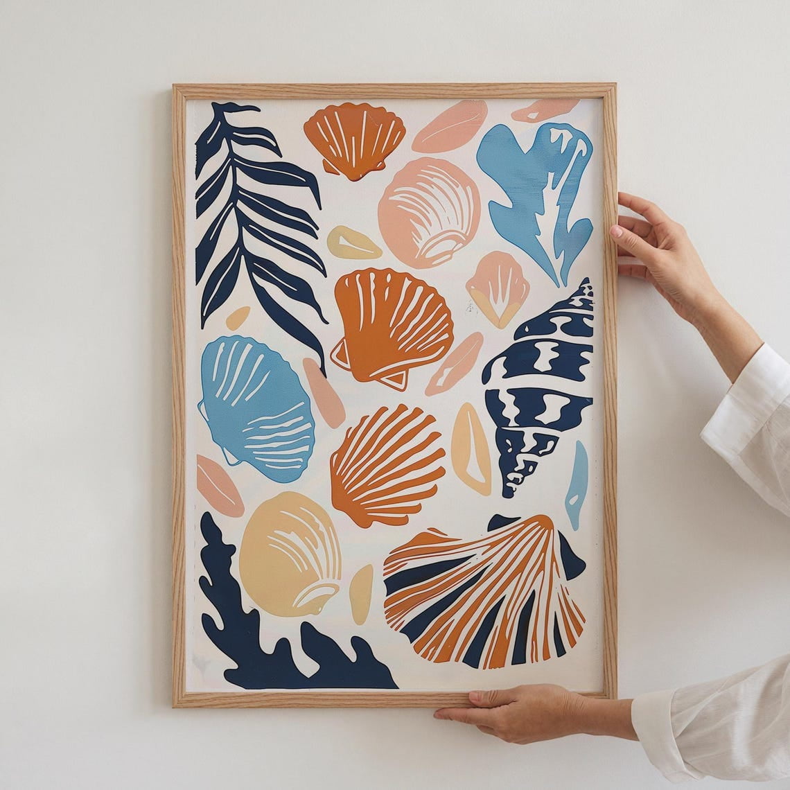 Seashell Tropical Print Colorful Beach House Decor Summer Airbnb ...