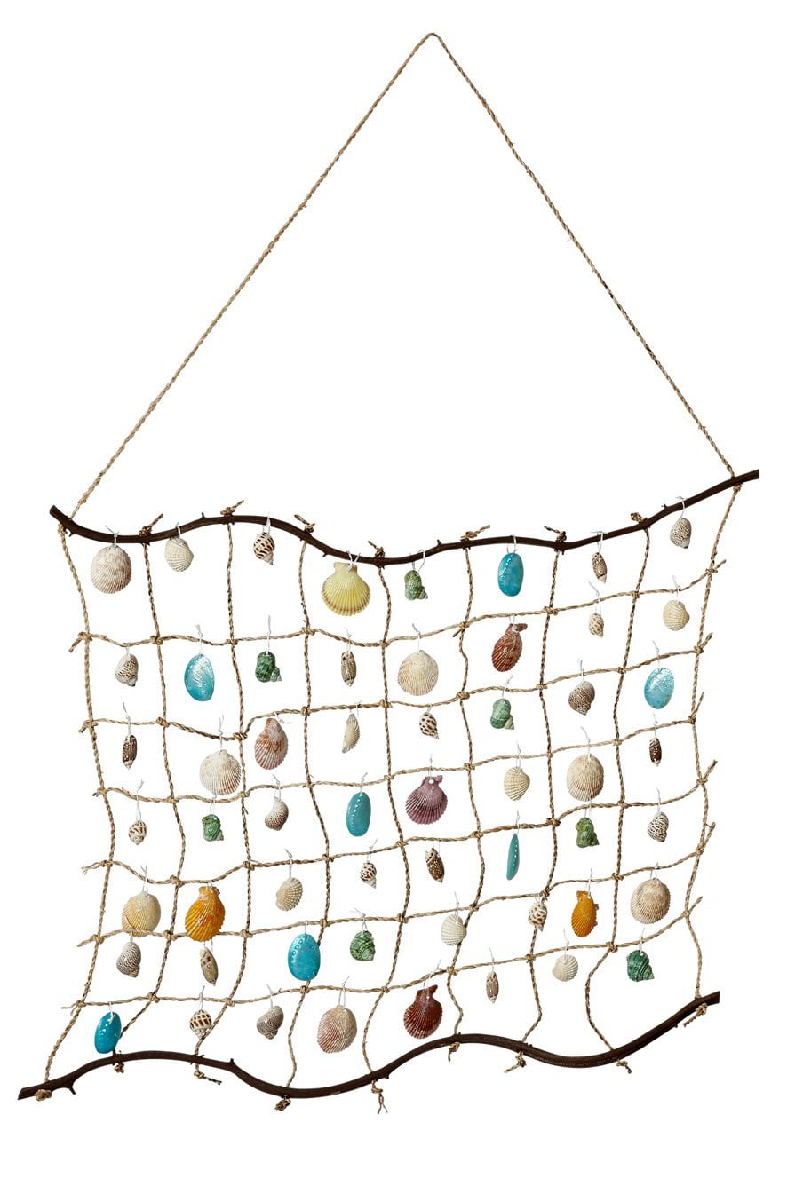 Seashell Wall Decor Hanger 24x20" - Assorted Shells, Nautical Coastal ...