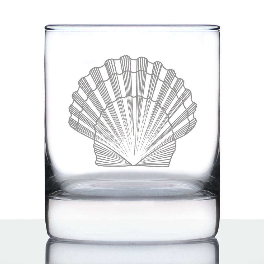Bevvee Whiskey Rocks Glass 10.25 oz Seashell Beach House Owner Gifts ...