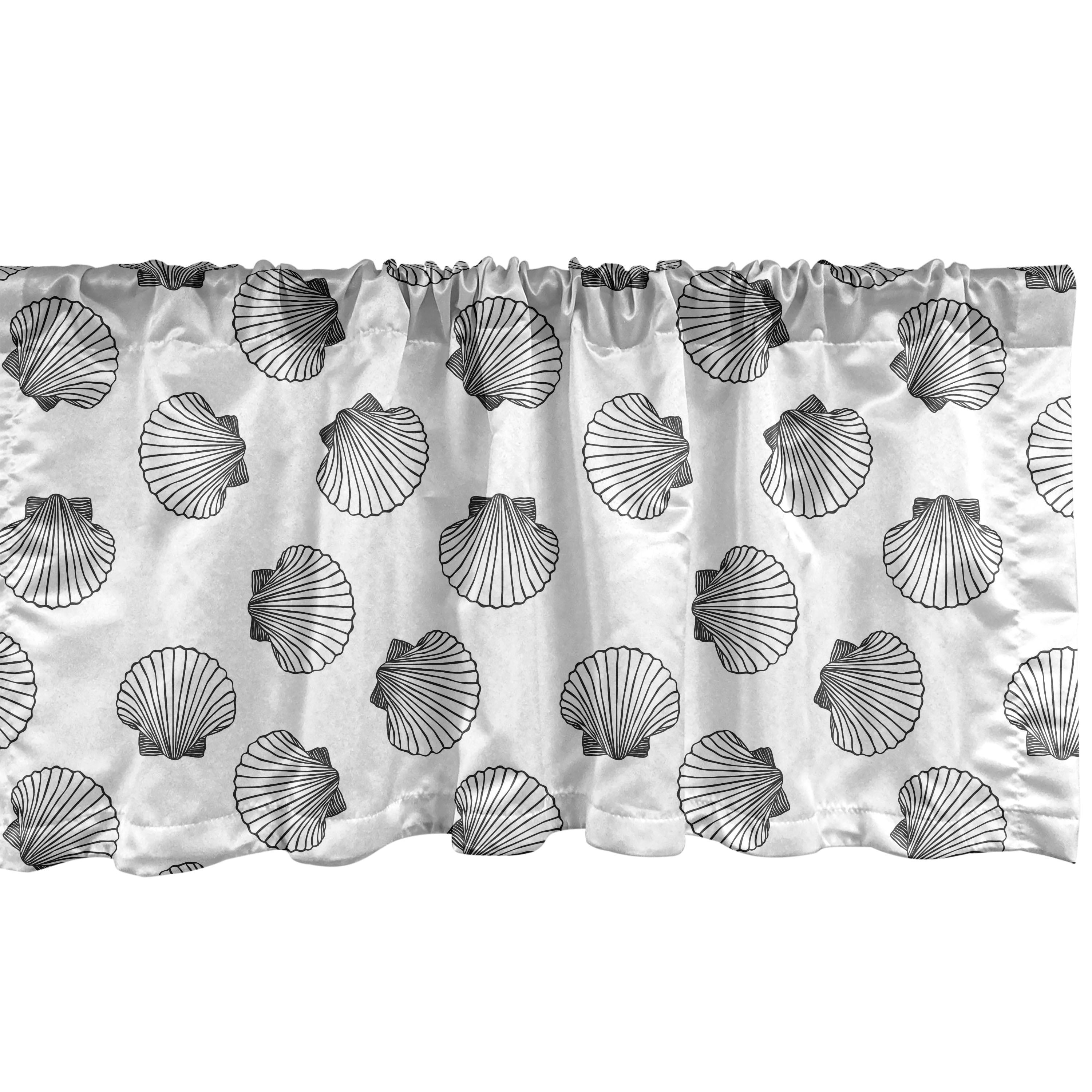Seashell Window Valance Pack of 2, Simplistic Underwater Souvenir Shell ...