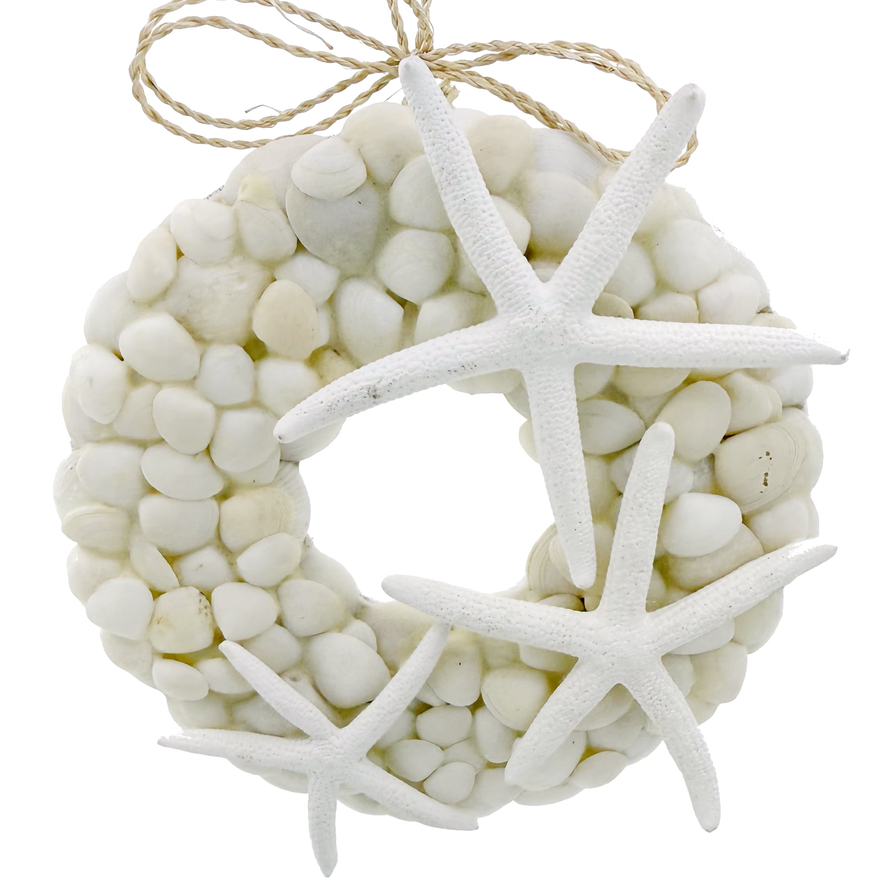 Seashell Wreath Ornament Nautical Coastal Clam Shell Christmas Tree ...