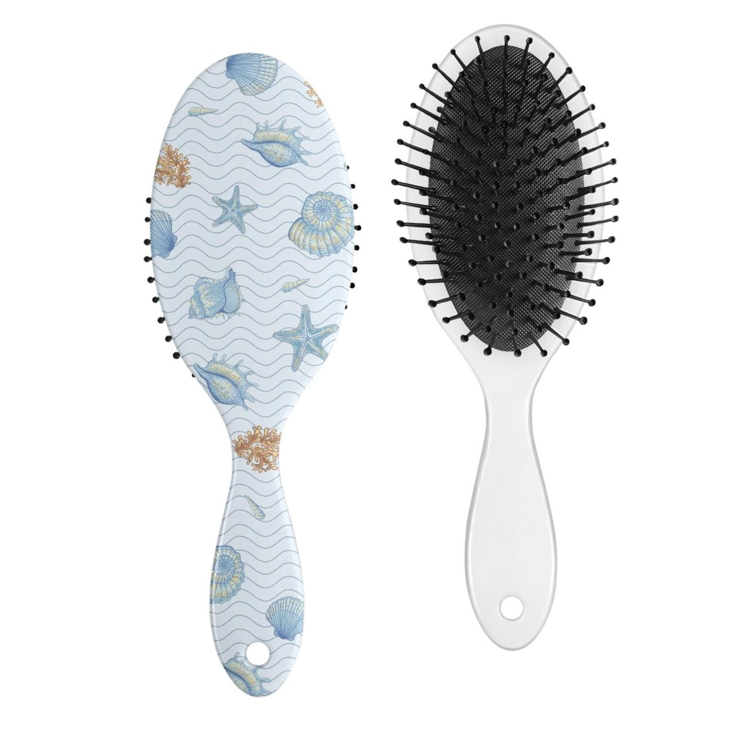 Seashell and Coral Hair Brush with Nautical Tropical Beach and Marine ...