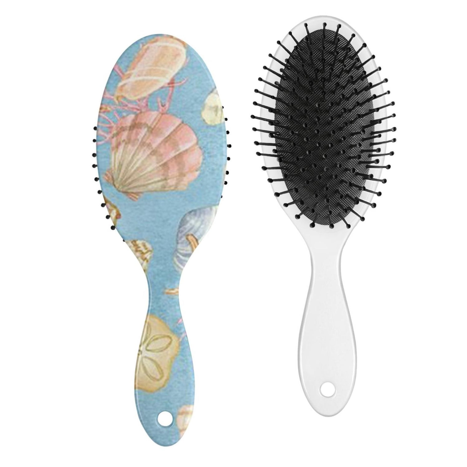 Seashell and Starfish Hair Brush, Nautical Marine and Tropical Beach ...
