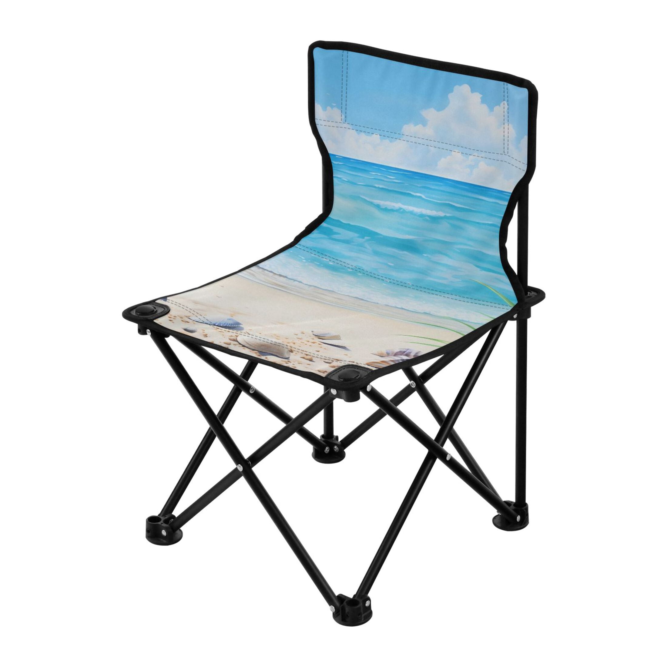 Seashell in Summer Beach Portable Camping Chair Small for Kids Outdoor ...