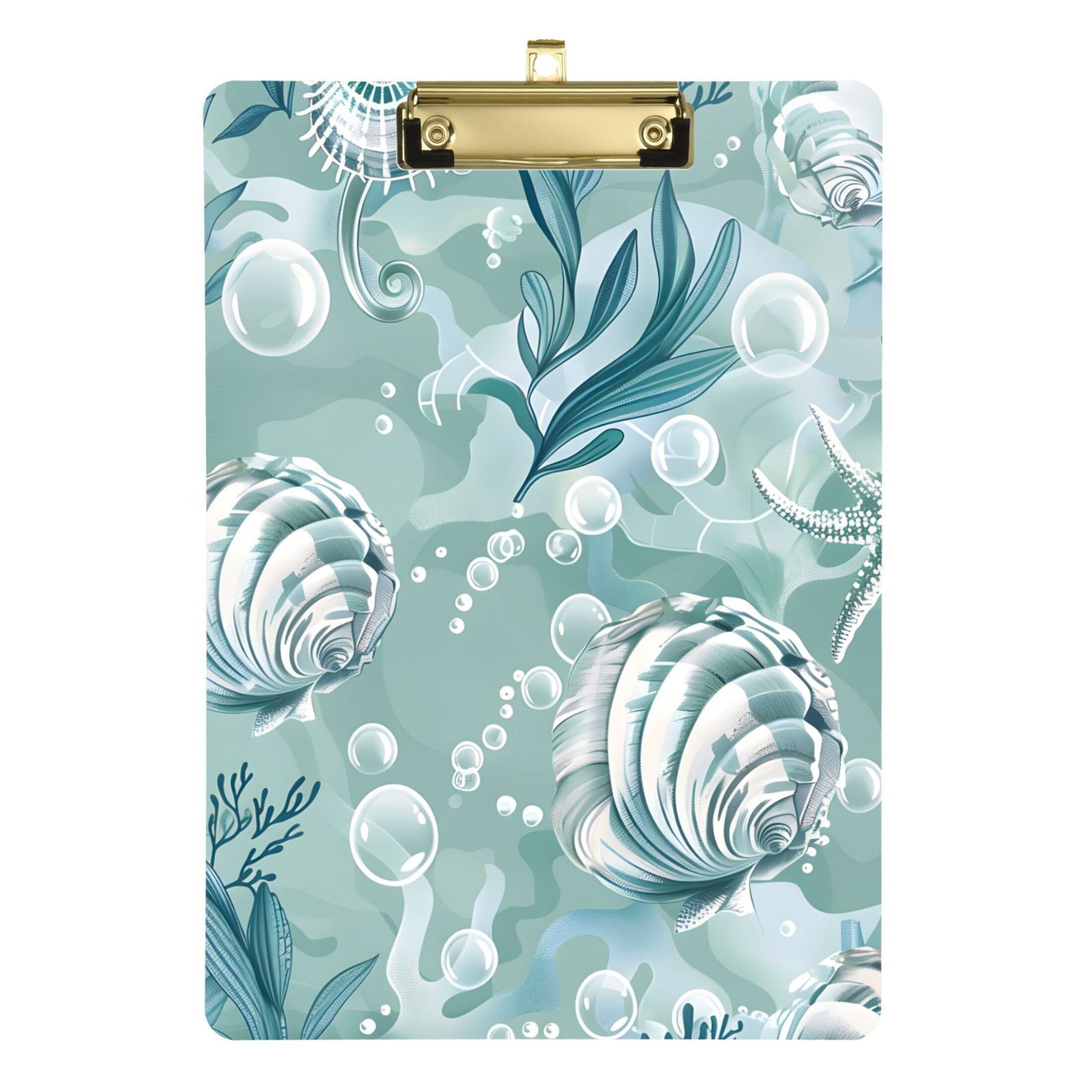 Seashells Algae and Bubbles Acrylic Clipboard Drawing Board Clipboard ...