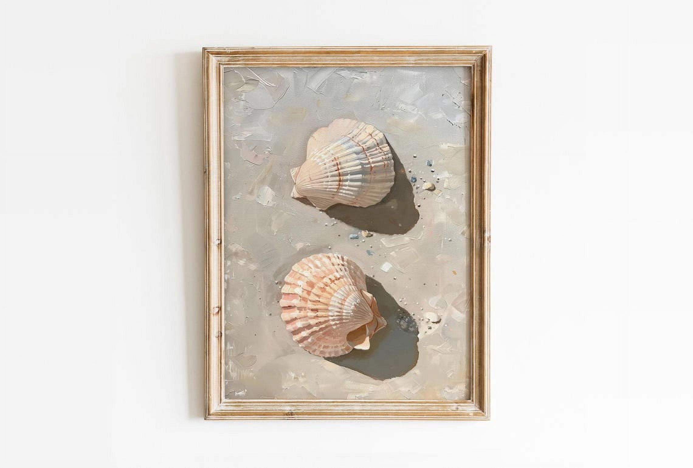 Seashells On Beach Wall Art, Trendy Coastal Poster, Preppy Room Decor ...