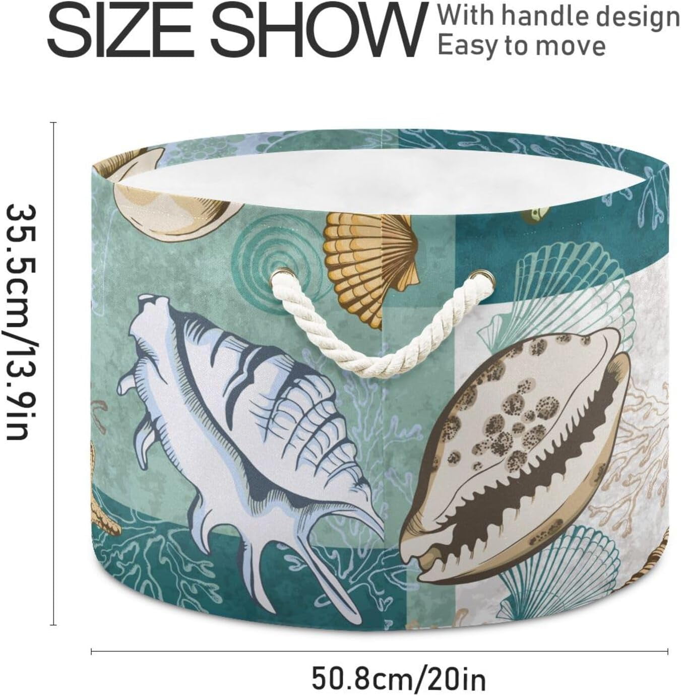 Seashells Corals And Starfishes Organizers And Storage Basket Foldable ...