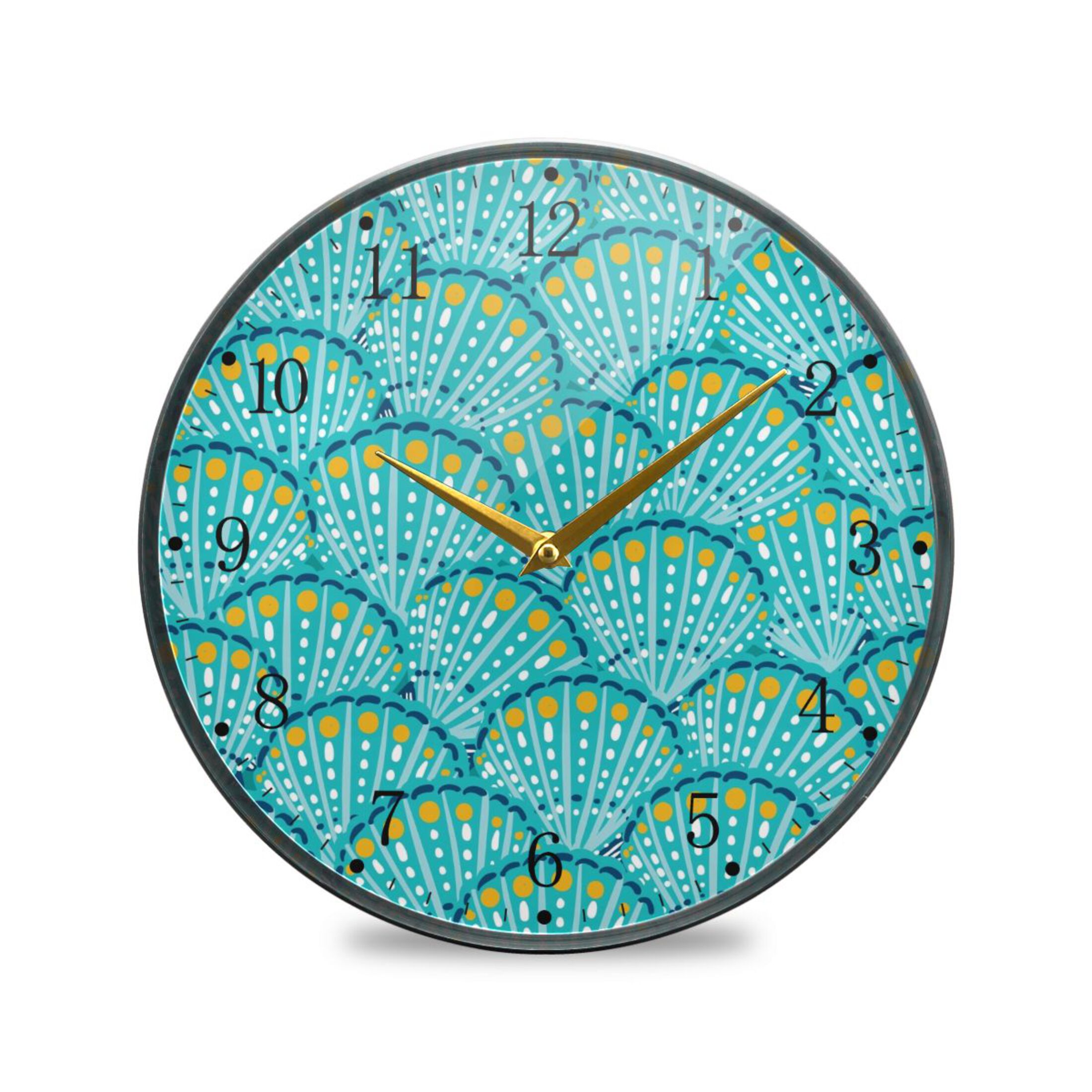 Seashells Corals and Starfishes Acrylic Wall Clocks Quiet Round Clock ...