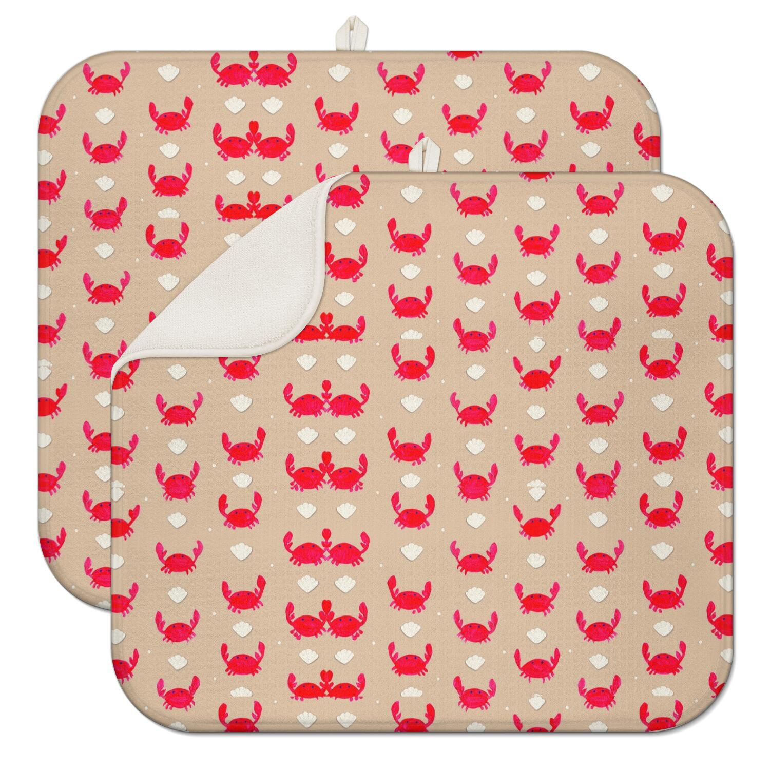 Seashells Crab Coffee Mat Nautical Ocean Marine Coral Tropical Beach ...