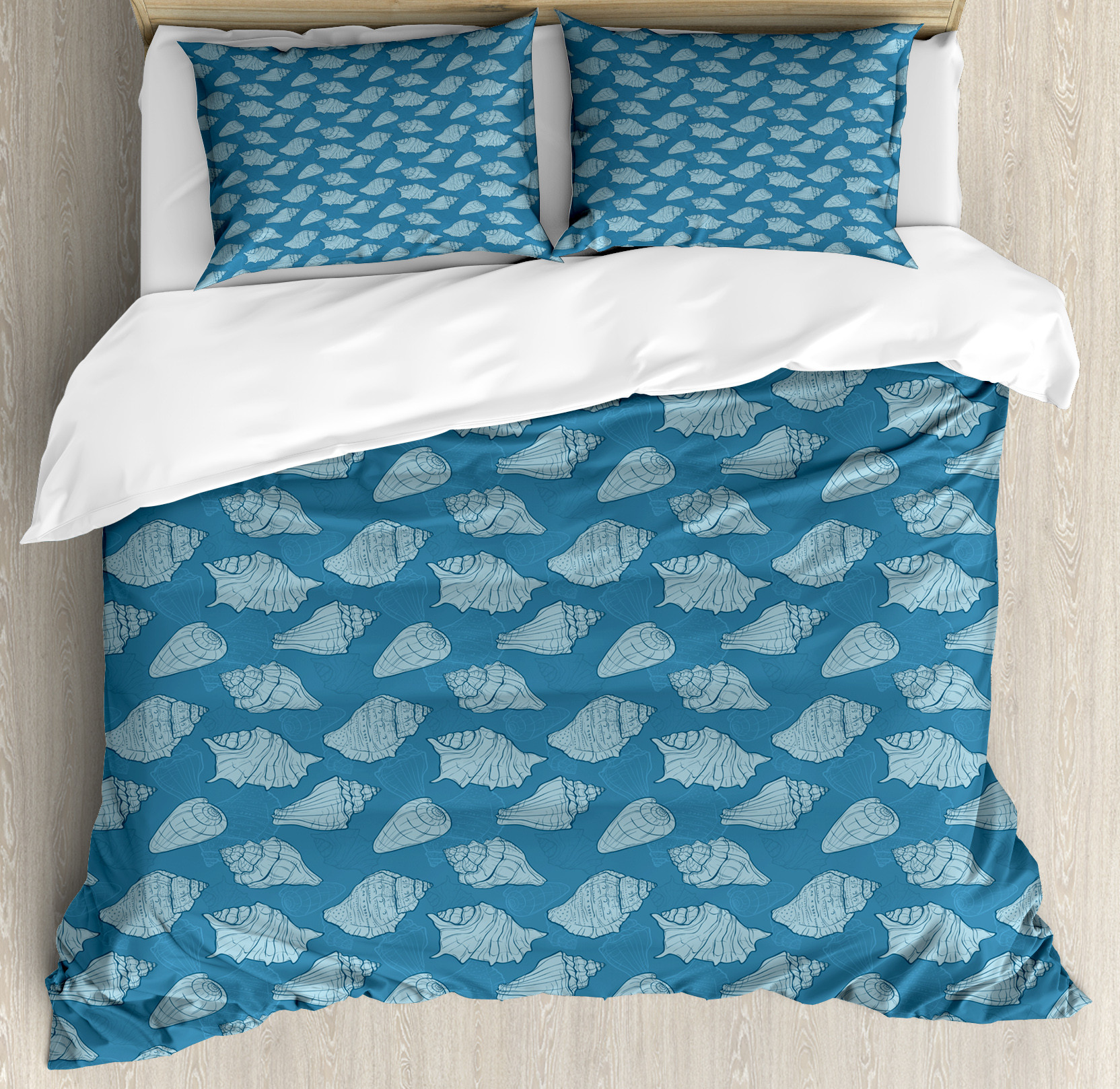 Seashells Duvet Cover Set, Nautical Themed Pattern Creative Design ...