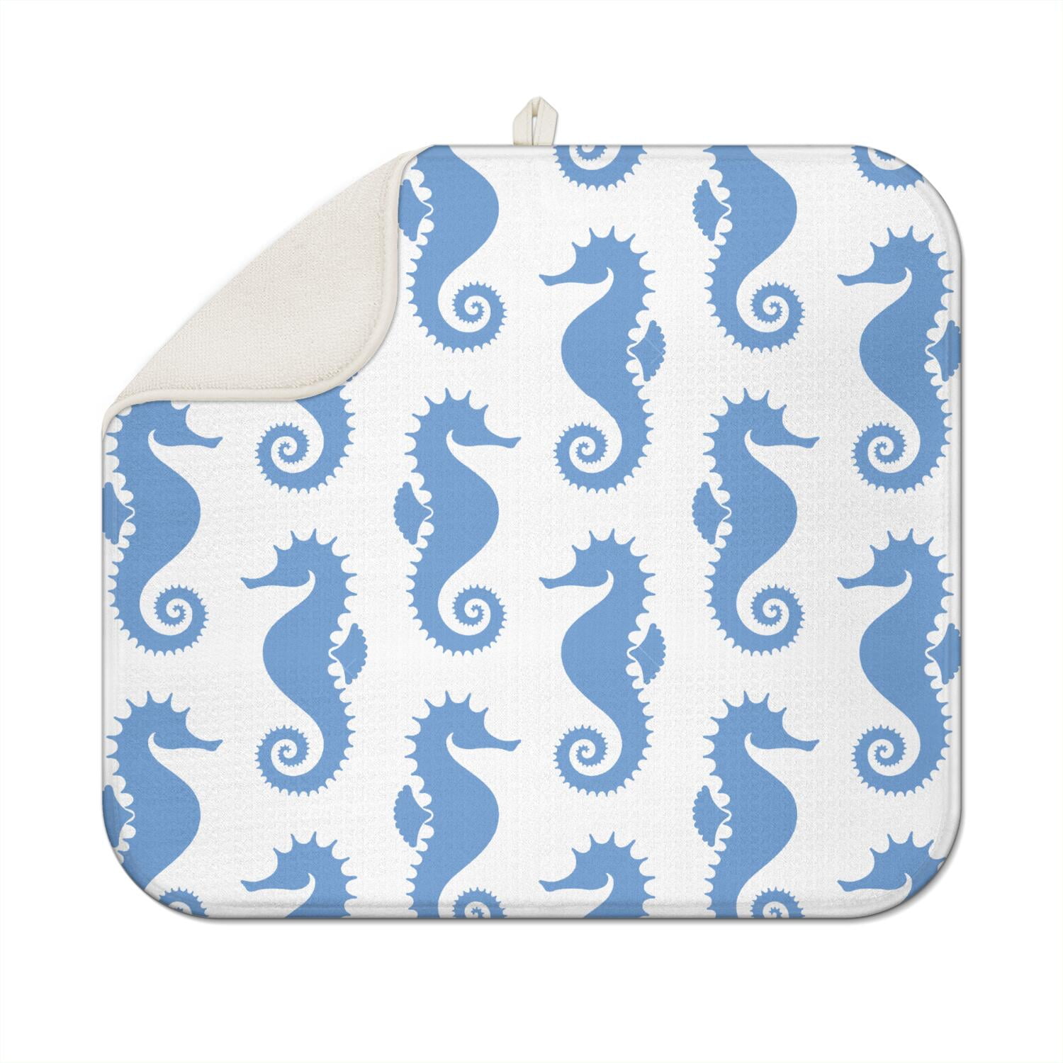 Seashells Seahorse Coffee Mat Nautical Ocean Marine Coral Tropical ...
