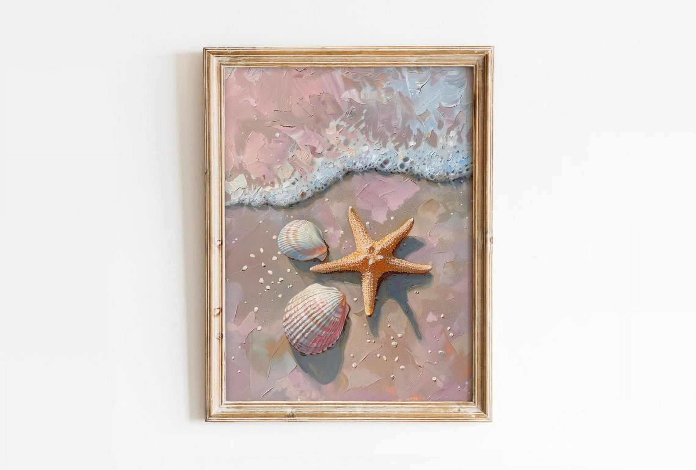 Seashells & Starfish Wall Art, Trendy Coastal Poster, Preppy Beachy ...