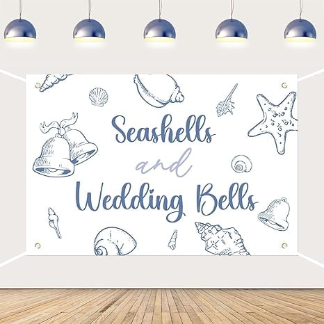 Seashells and Wedding Bells Bachelorette Backdrop Beach Wedding ...