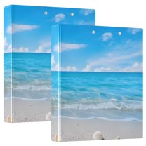 Sunset Beach Seastar Palm Tree Hardcover 3 Ring Binder 1.5 inch Round ...