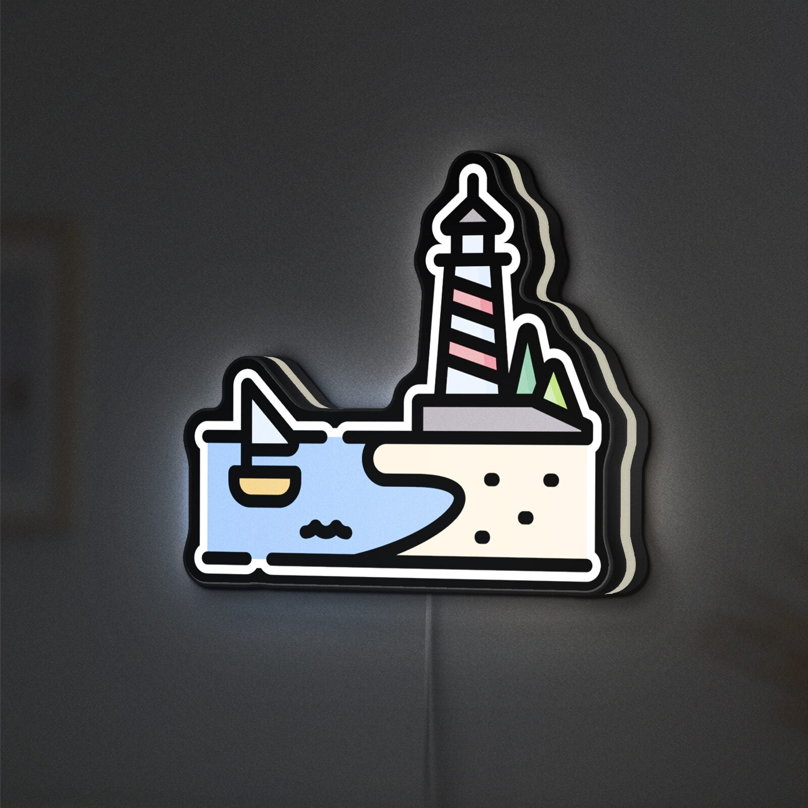 Seaside 3D Novelty Light Box for Waterfront Homes, Nautical Decor ...