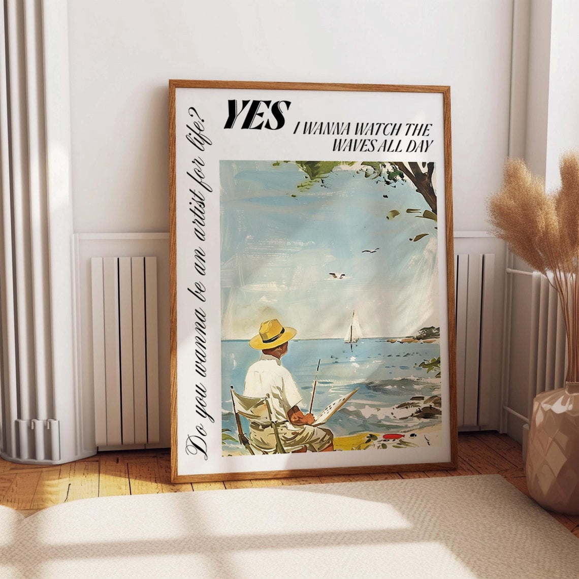 Seaside Artist Wall Art - Painter By The Sea Ocean View Wall Decor ...