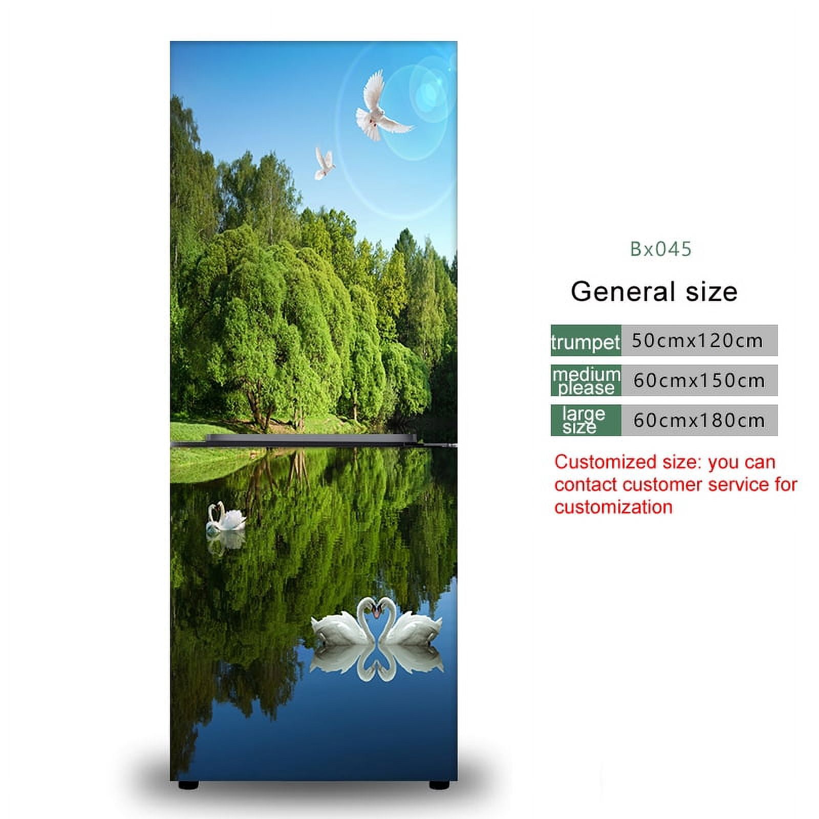 Seaside Beach Fridge Sticker Door Cover Scenery Refrigerator Wallpaper ...