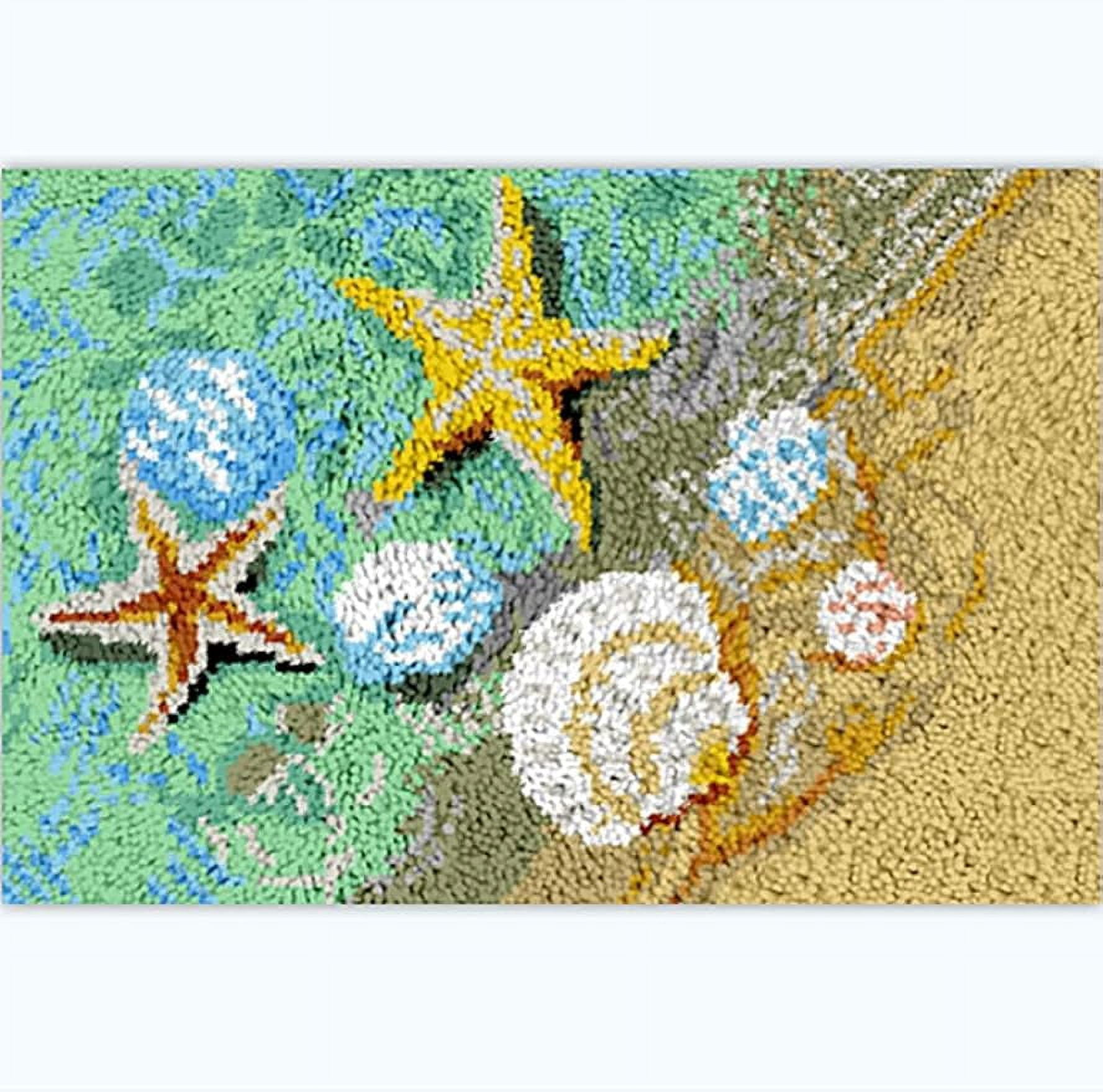 Seaside Beach Sea Shells Starfish Latch Hook Kits Rug Canvas Handmade ...