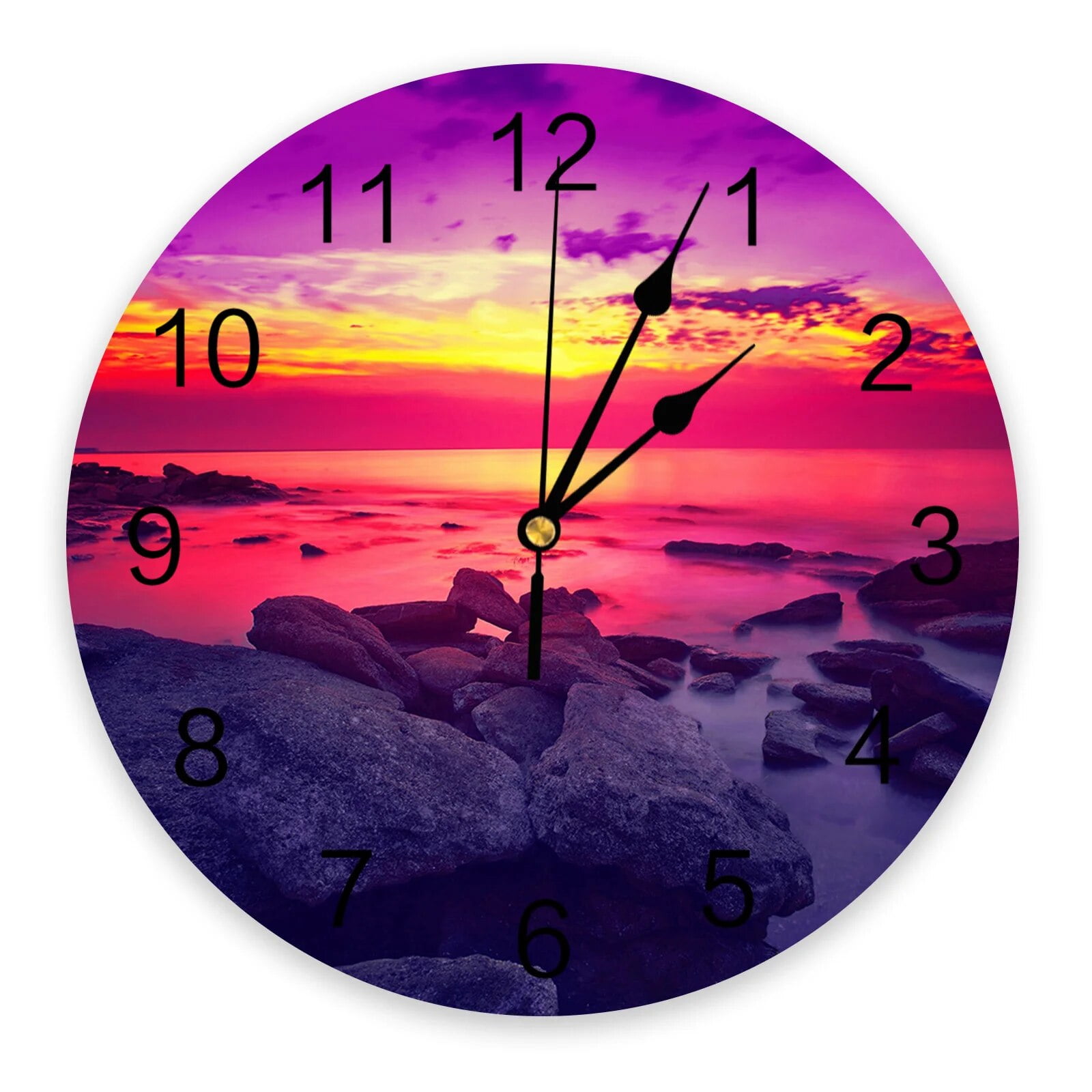Seaside Beach Sunset Dusk Clocks Wall Home Decor Modern Kitchen Room Bedroom Living Room Decor ...